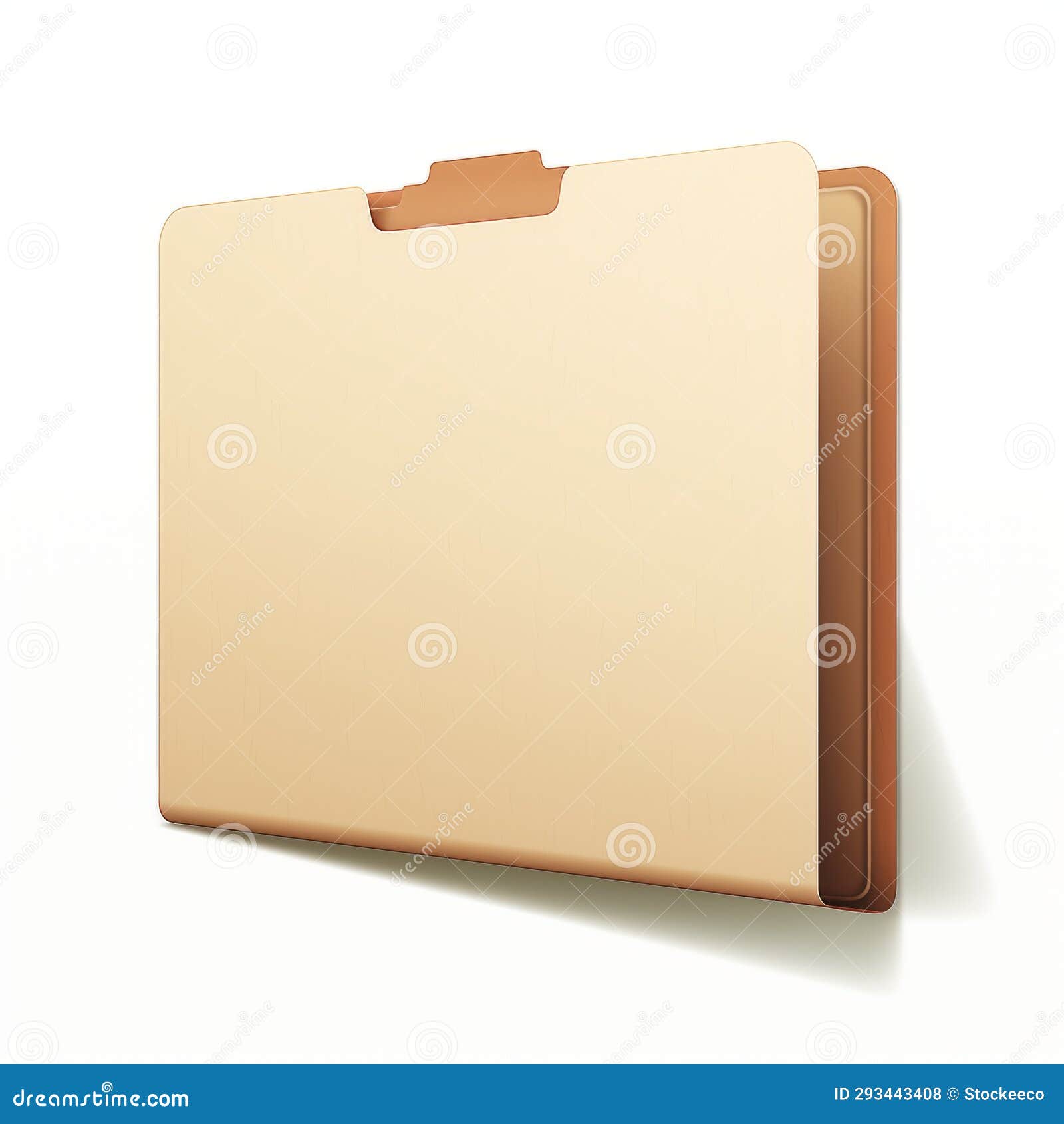 Minimalist File Folder Vector Illustration in Light Bronze and Beige ...