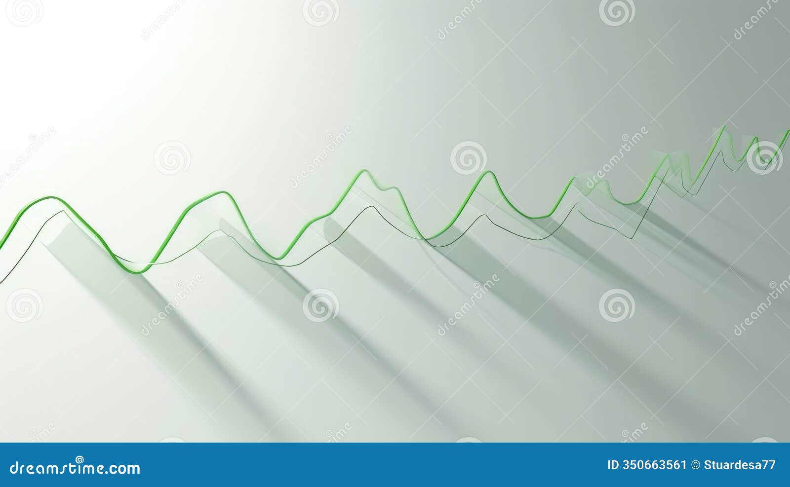 Minimalist Financial Chart with Green Lines and Shadows on a Light ...