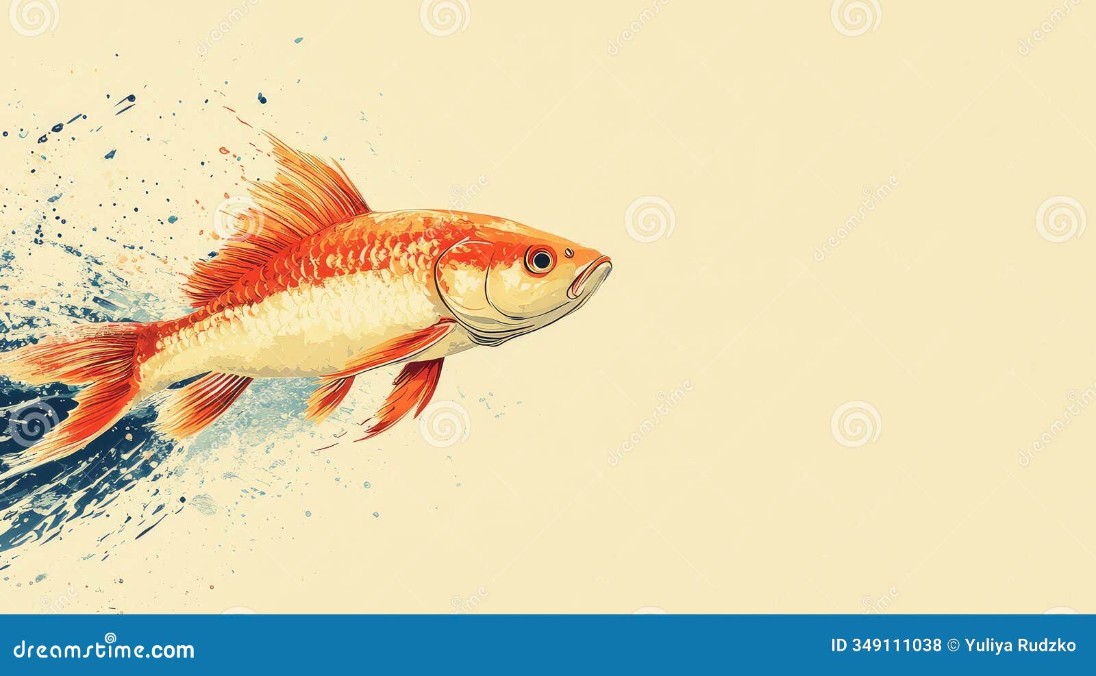 Minimalist Fish Drawing In Black And White Royalty-Free Illustration ...