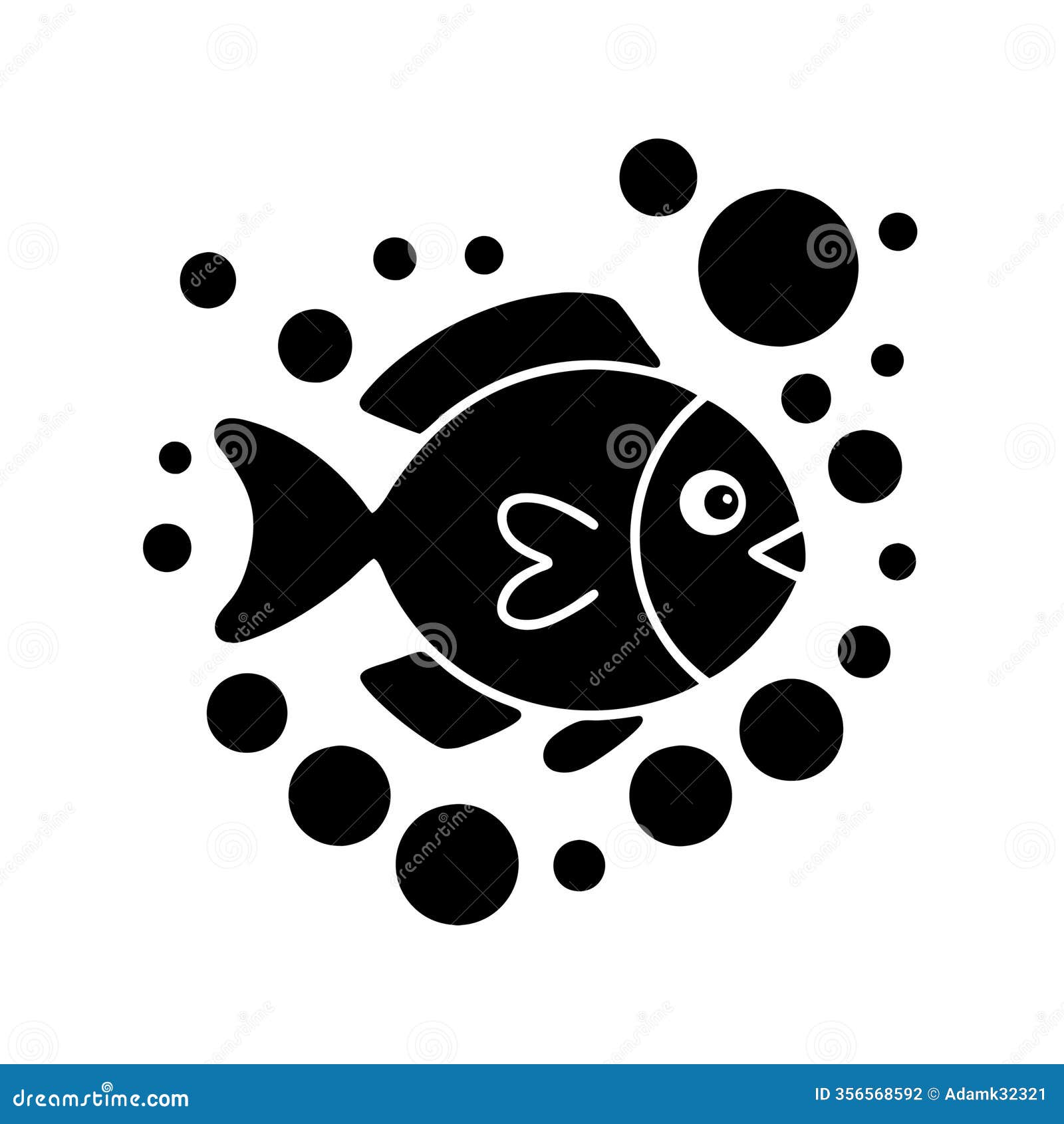 Minimalist Fish Drawing In Black And White Royalty-Free Illustration ...