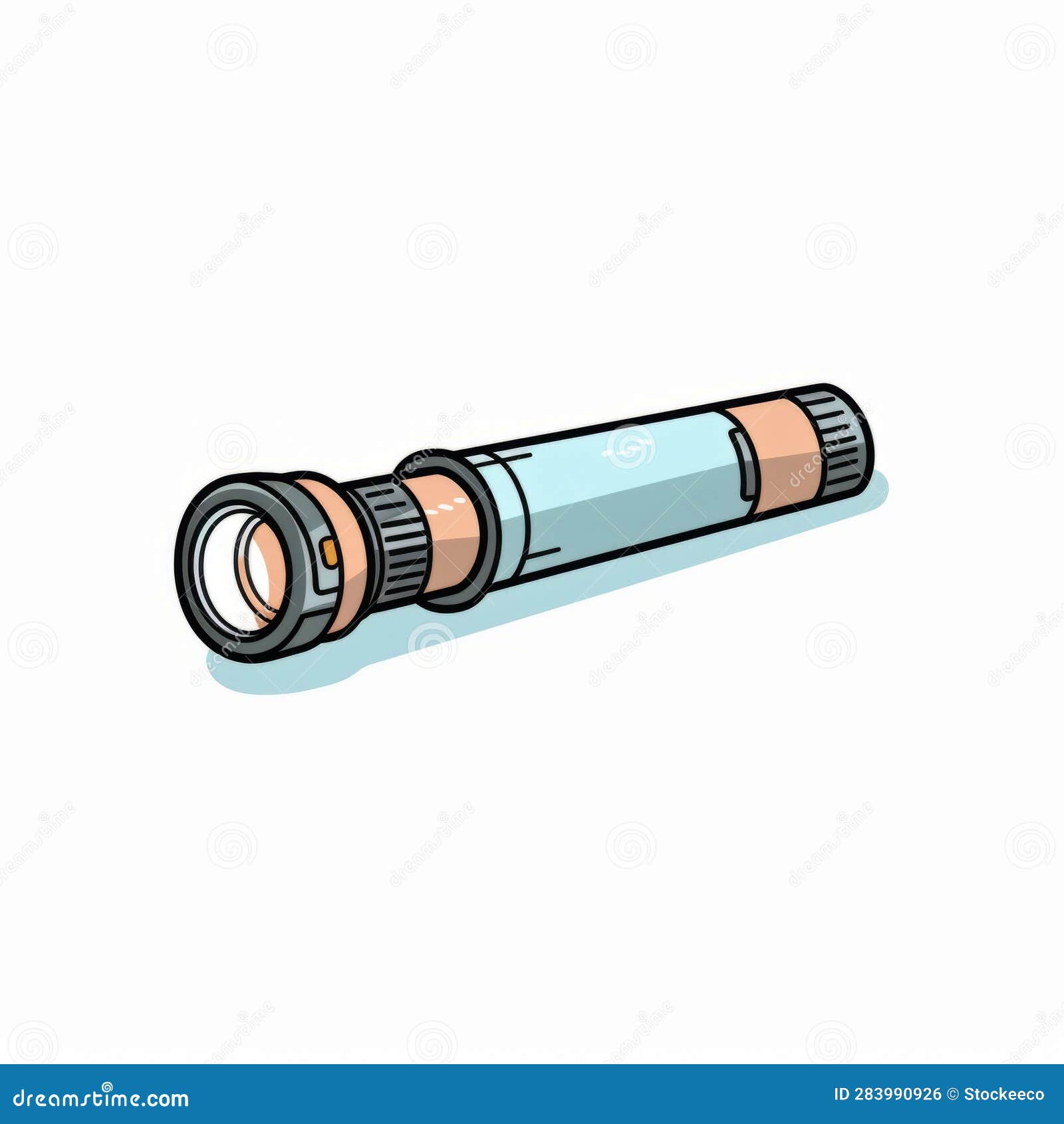 Minimalist Flashlight Icon with Lens - Colored Cartoon Style Stock ...