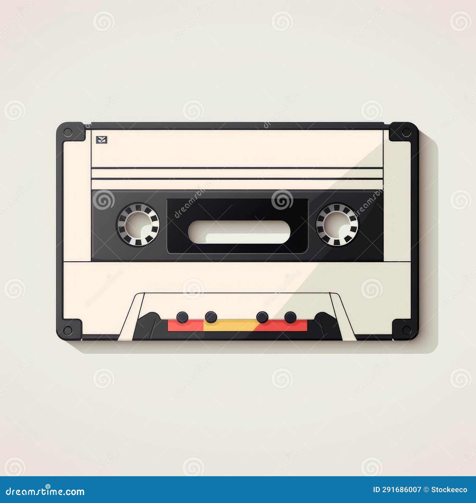 Minimalist Flat Audio Cassette Vector Illustration Stock Illustration ...