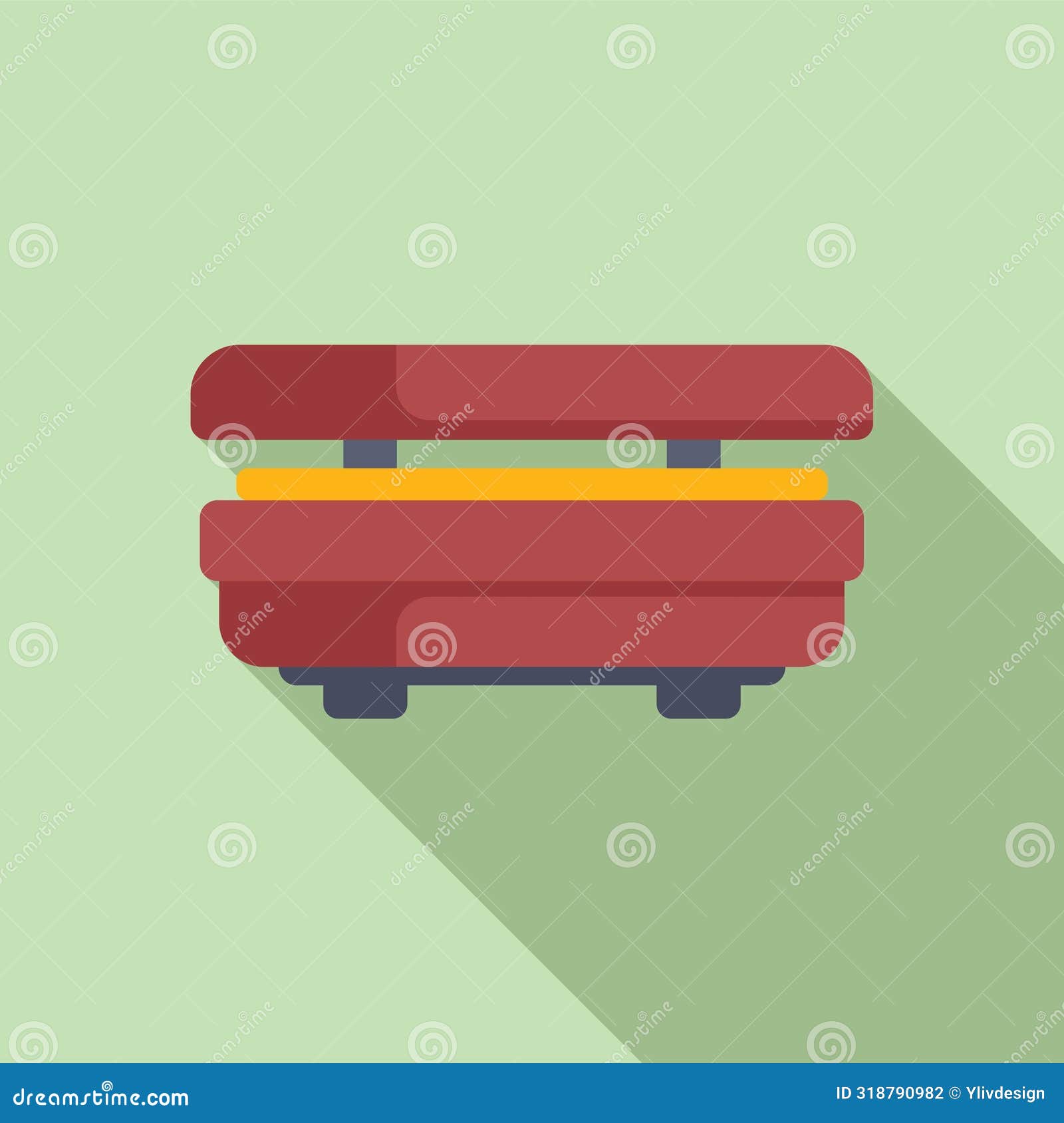 Flat Design Vector Illustration of Red Panini Press Stock Vector ...