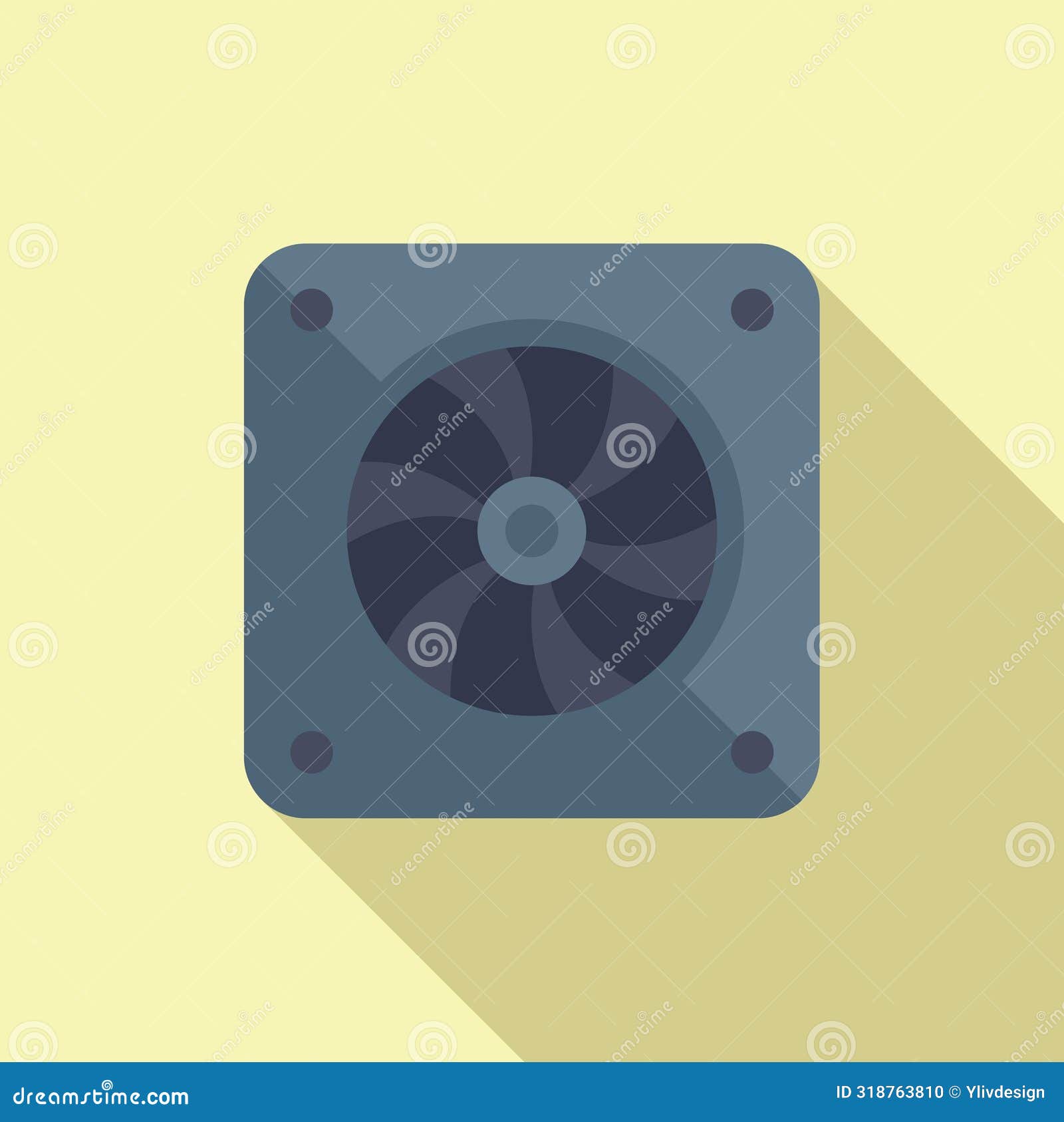 Flat Design Illustration of a Computer Cooling Fan Stock Illustration ...
