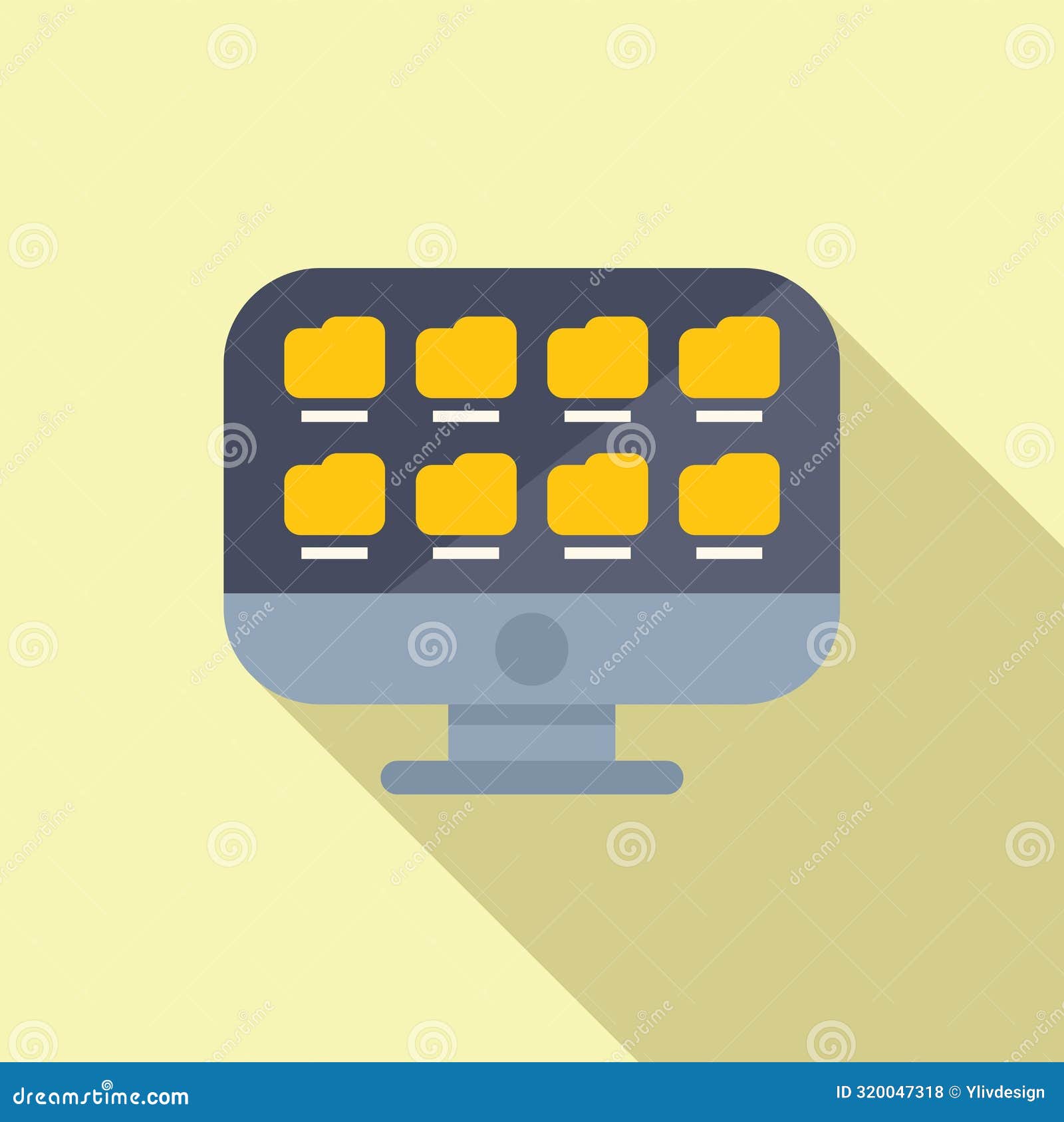 Flat Design Computer Desktop Icon Stock Vector - Illustration of flat ...