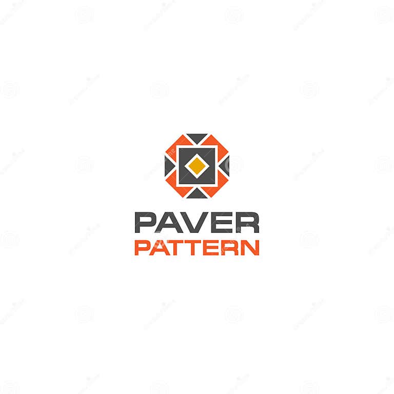 Minimalist Flat Design Paver Pattern Logo Design Stock Vector ...