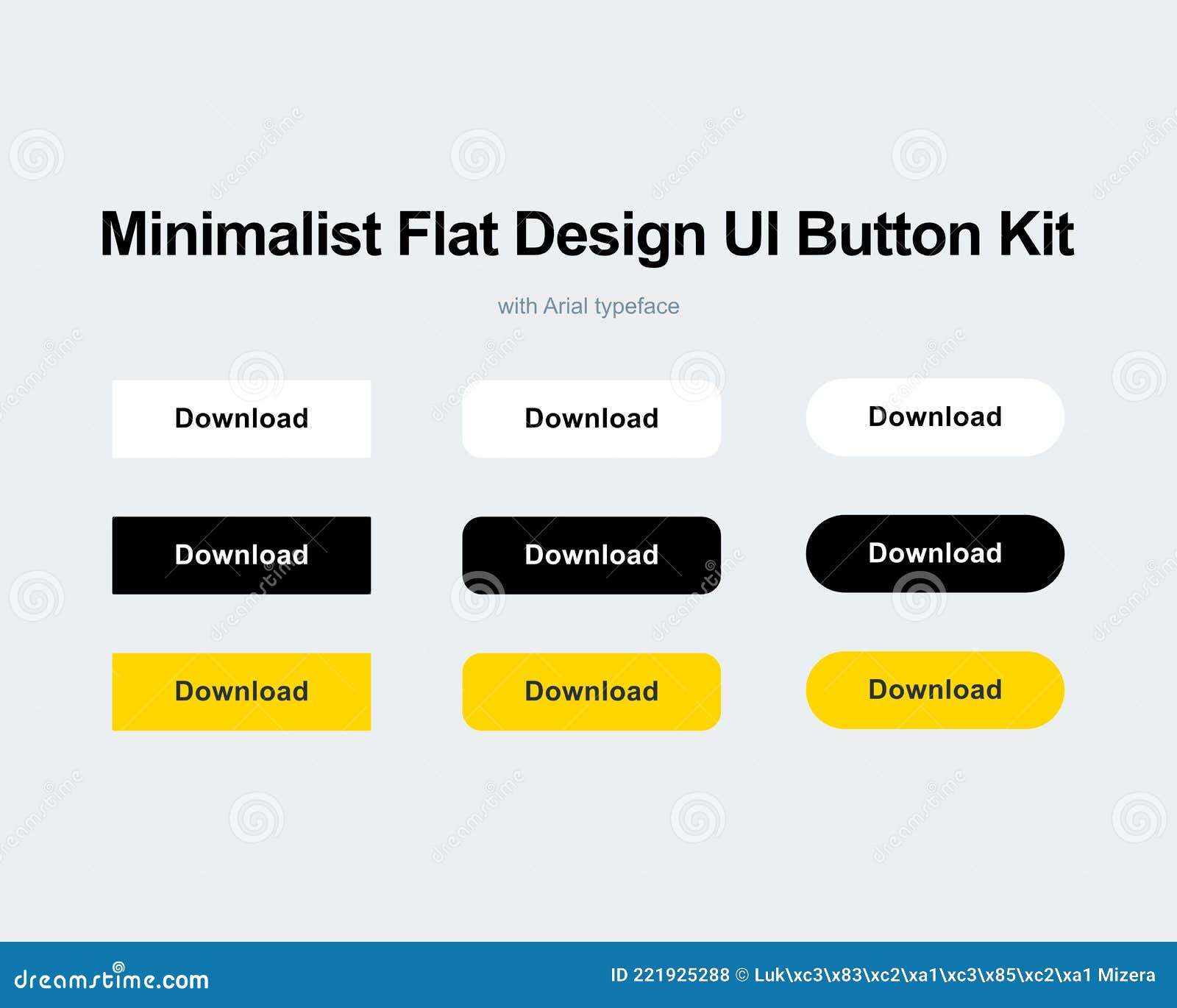Vector CTA Kit with Yellow Color. Stock Vector - Illustration of color ...