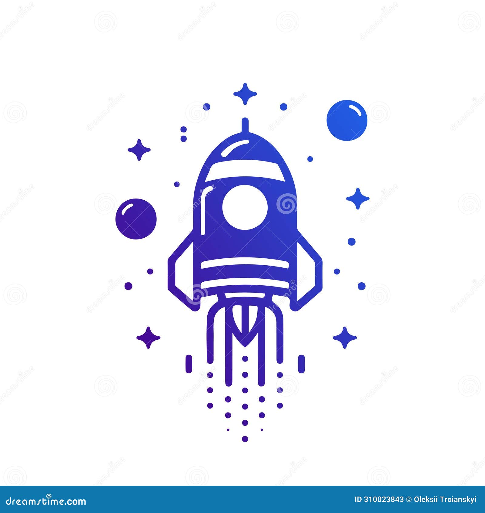 Minimalist Flat Icon of Rocket Flying Upward Stock Vector ...