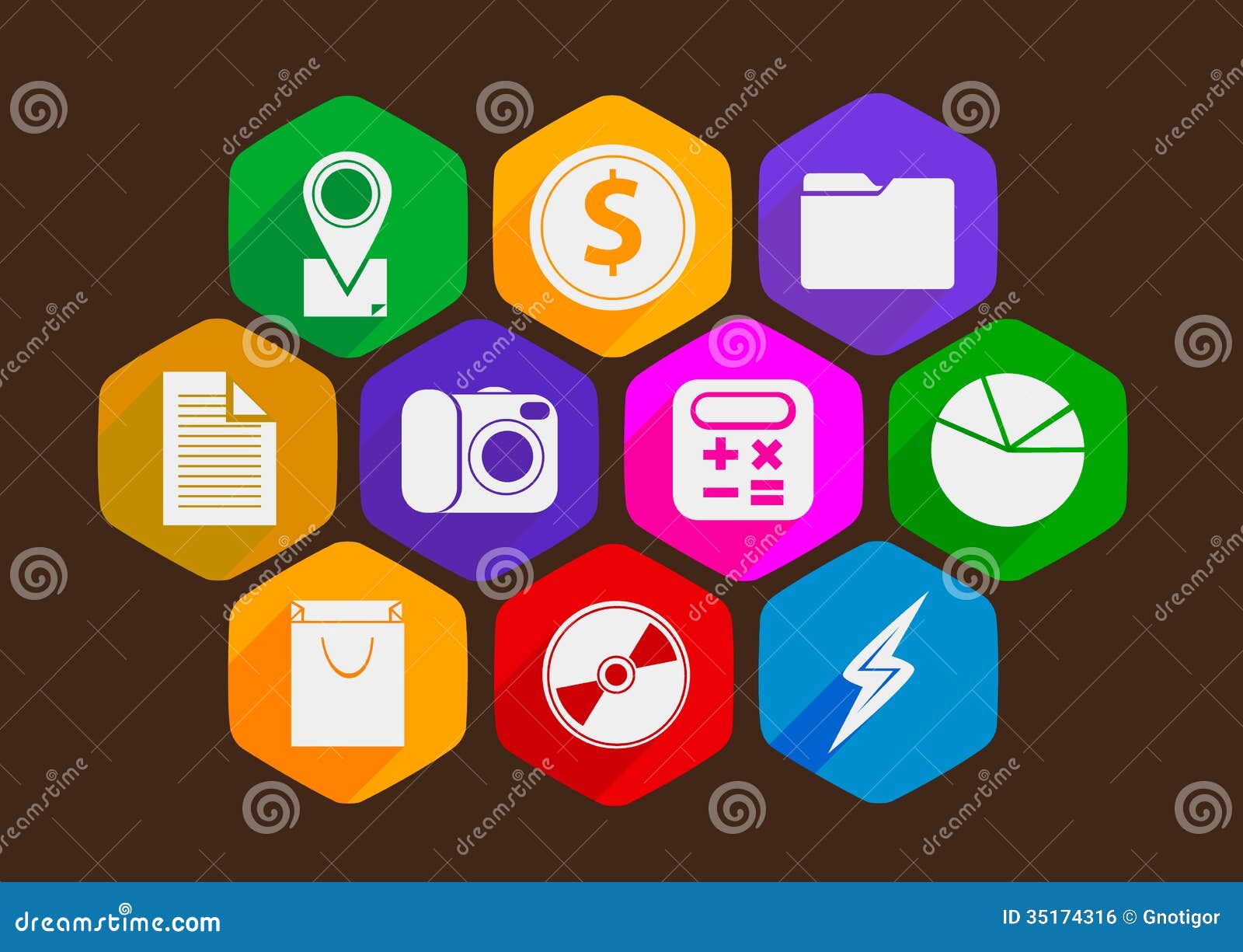 Minimalist flat icons 3 stock vector. Illustration of application ...