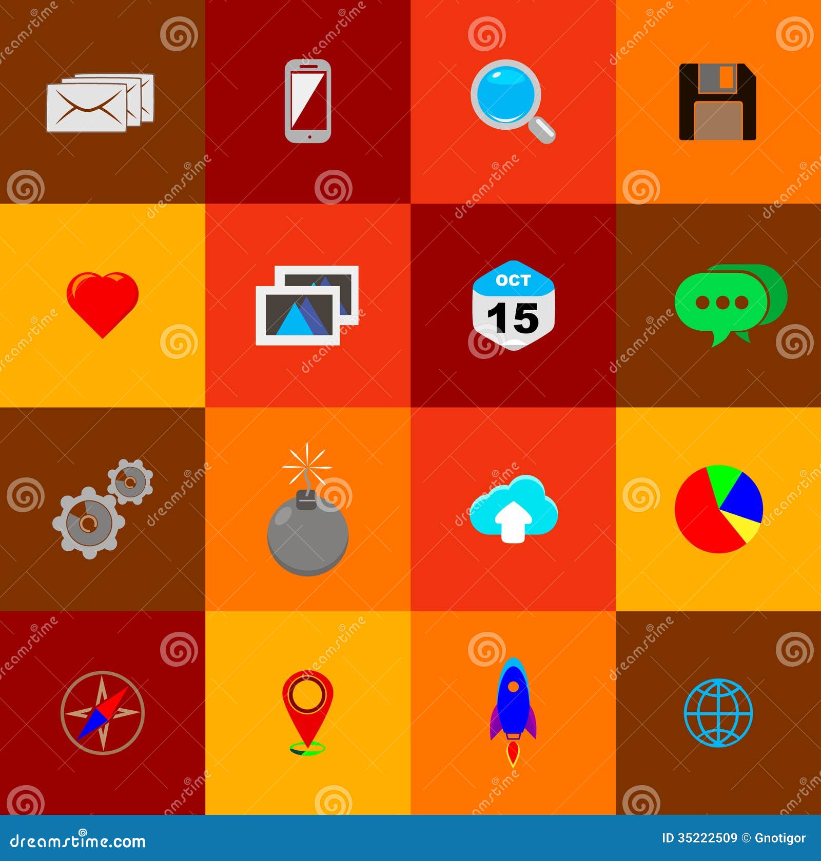 Minimalist flat icons 01 stock vector. Illustration of element - 35222509