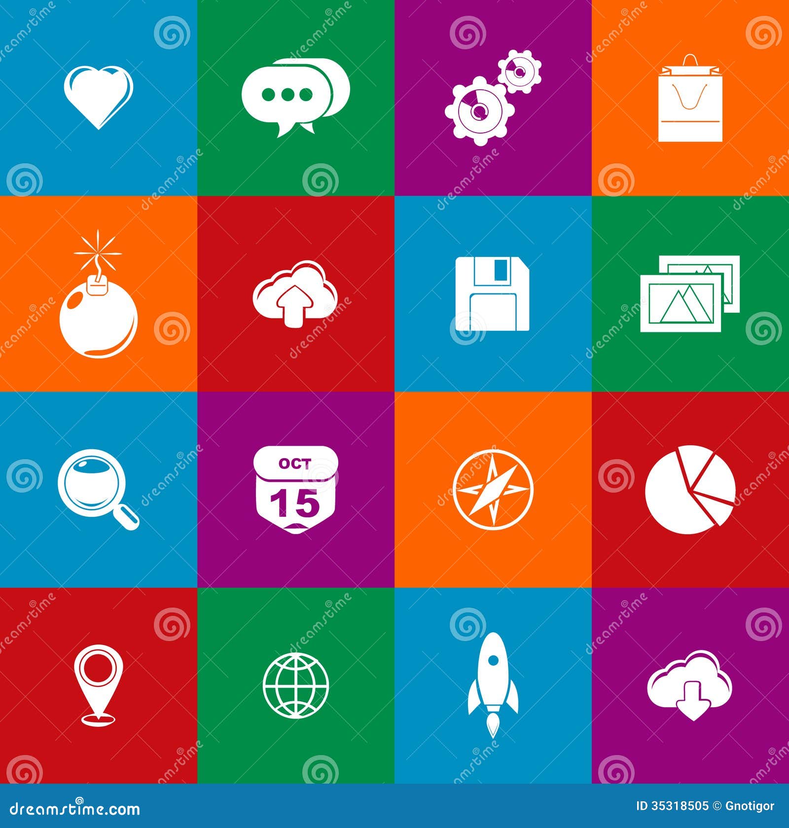 Minimalist flat icons 06 stock vector. Illustration of business - 35318505