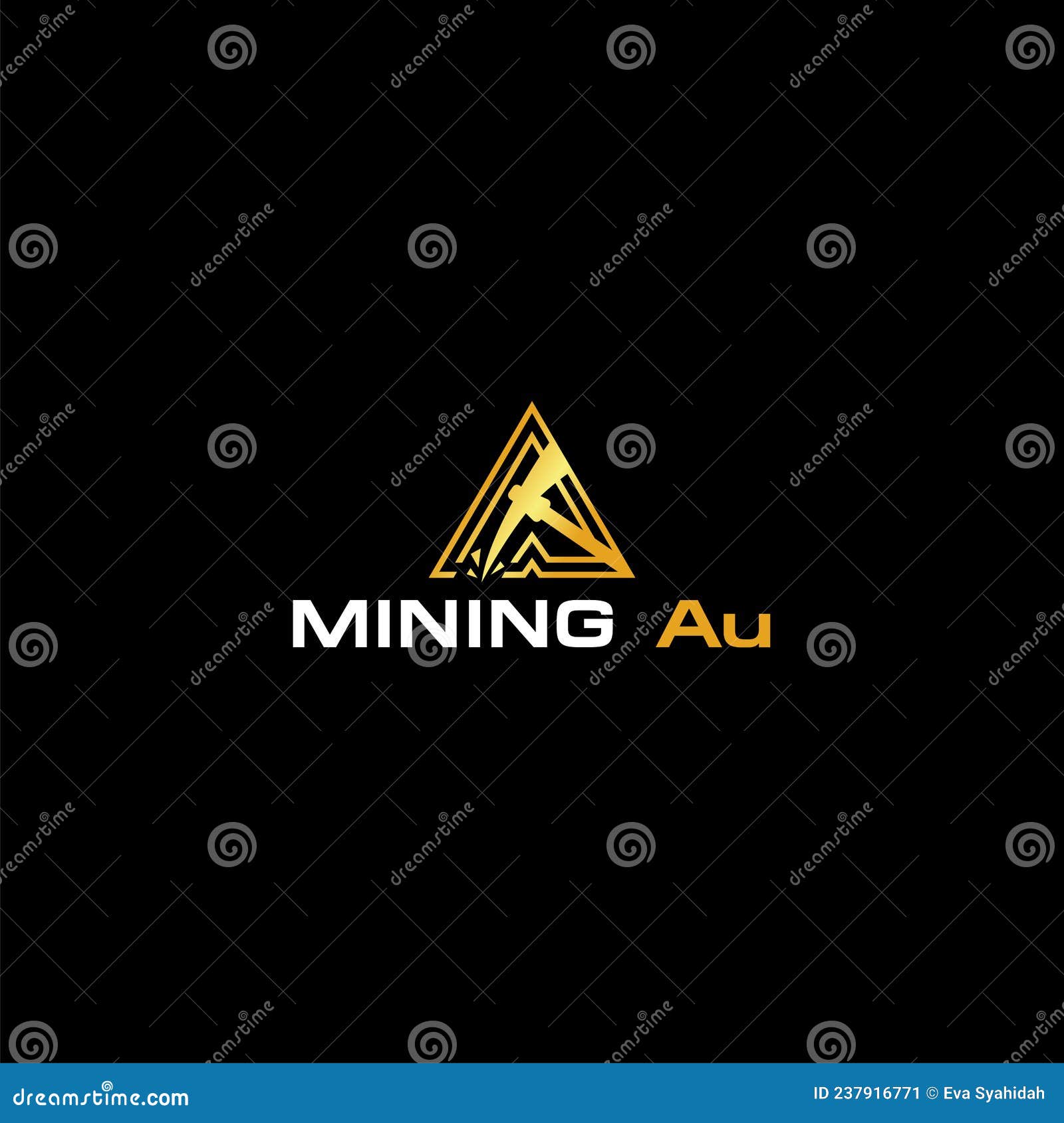 Minimalist Simple Design MINING AU Logo Design Stock Vector ...