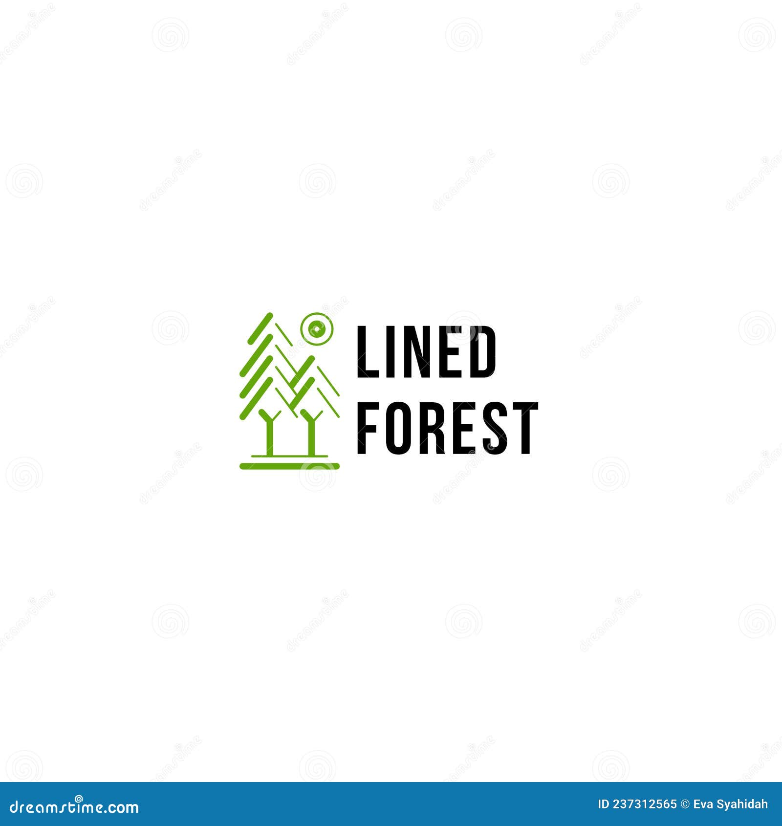 Minimalist Flat Simple Lined Forest Logo Design Stock Vector ...