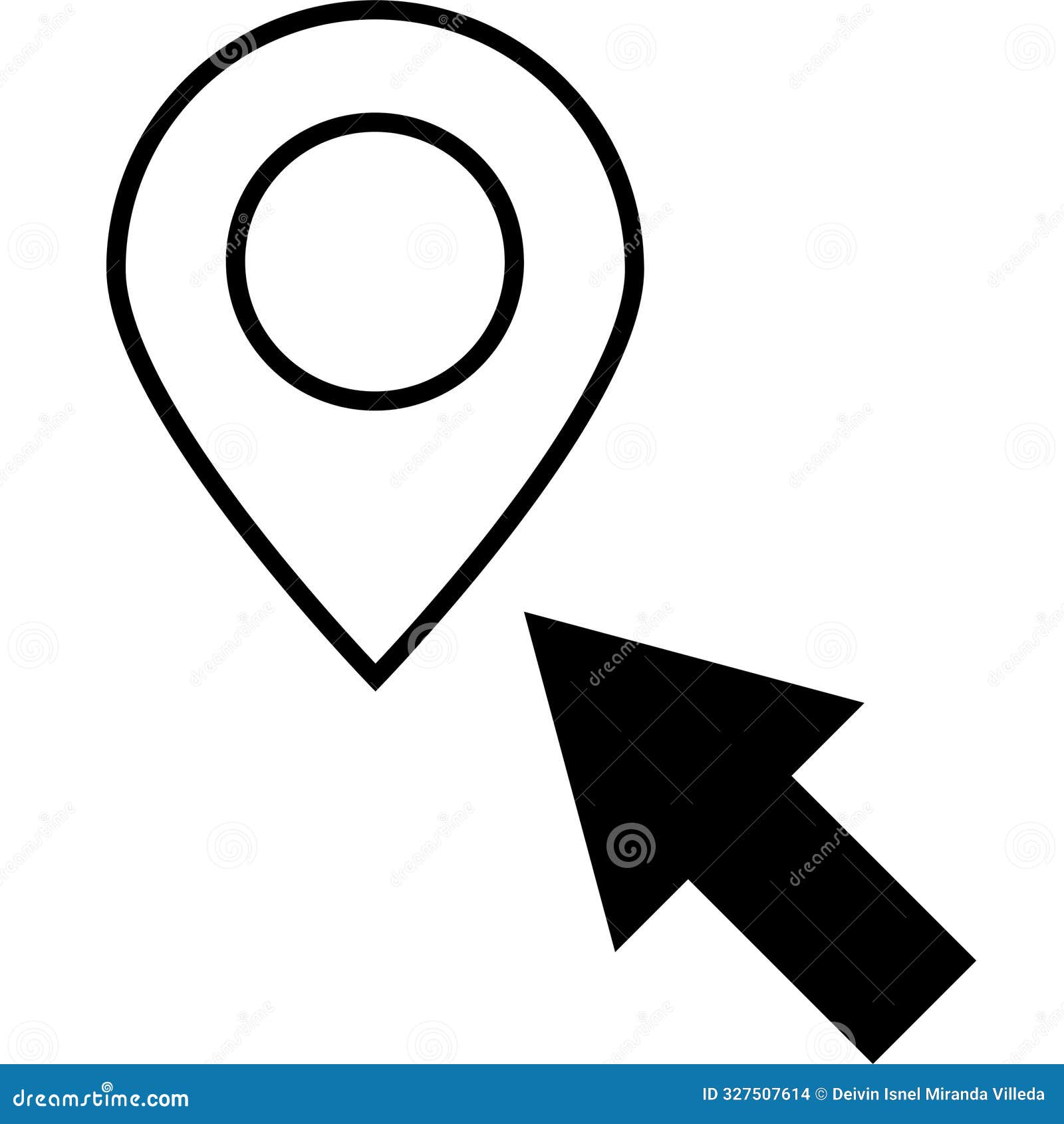 Minimalist Flat Style Location Icon Stock Illustration - Illustration ...