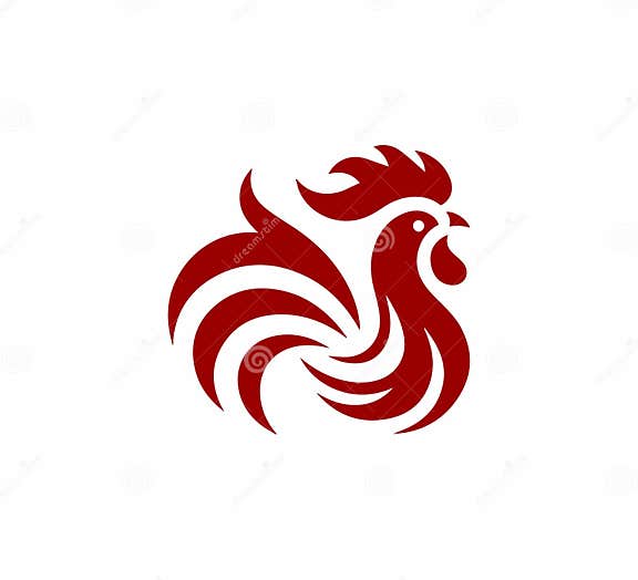 Simple Rooster Chicken Logo Flat Negative Space Stock Vector ...