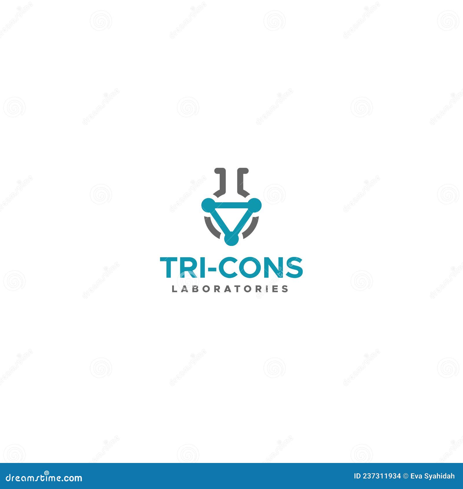 Minimalist Flat Tri Cons Laboratories Logo Design Stock Vector ...