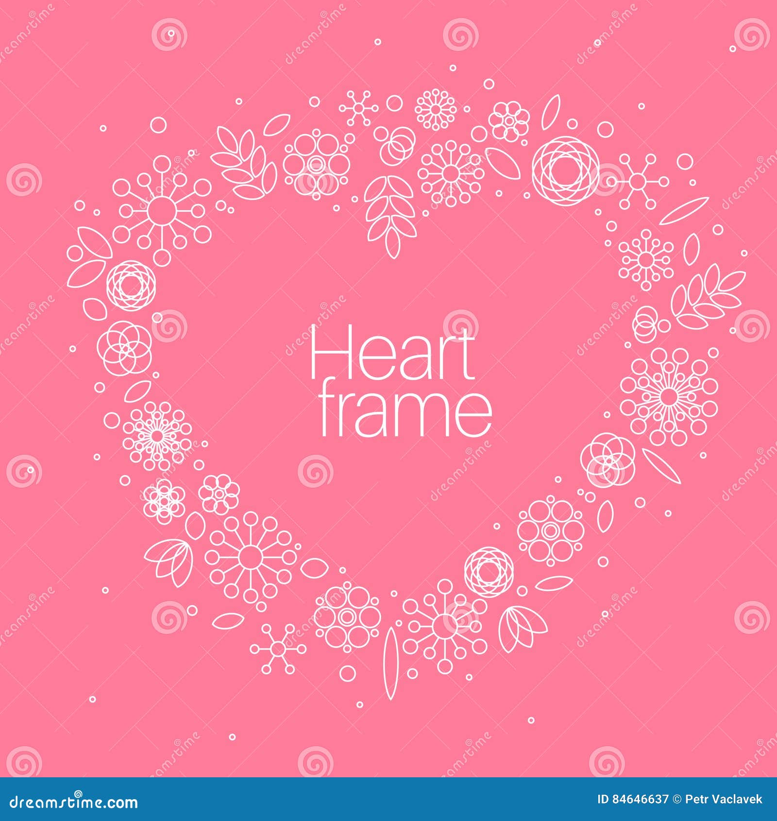 Minimalist Floral Background Heart Frame Stock Vector - Illustration of ...