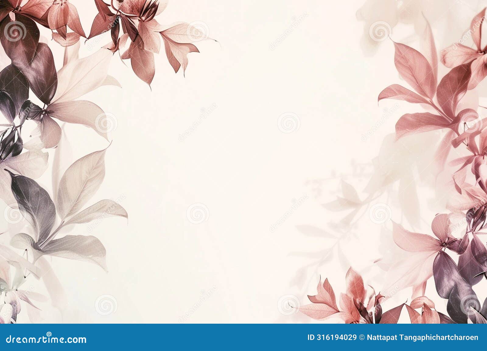 Minimalist Floral Border Soft Pastels Central White Space for Text or ...
