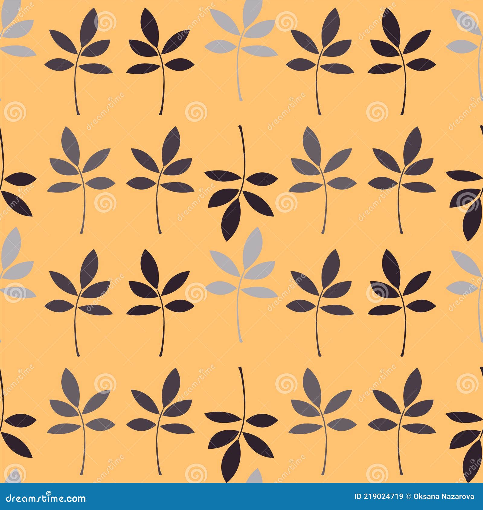 Simple Branch Seamless Pattern. Vector Cartoon Illustartion Stock ...