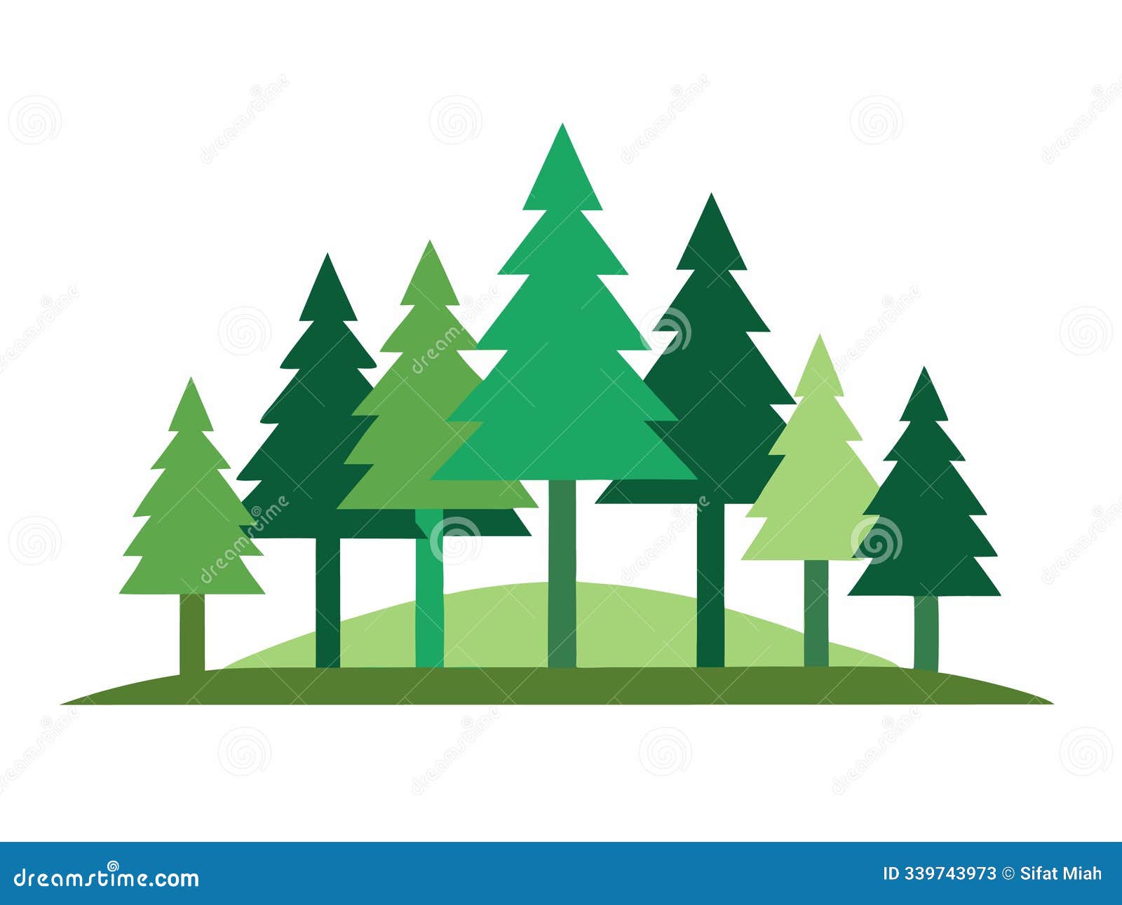 Minimalist Forest Illustration on White Background Stock Vector ...