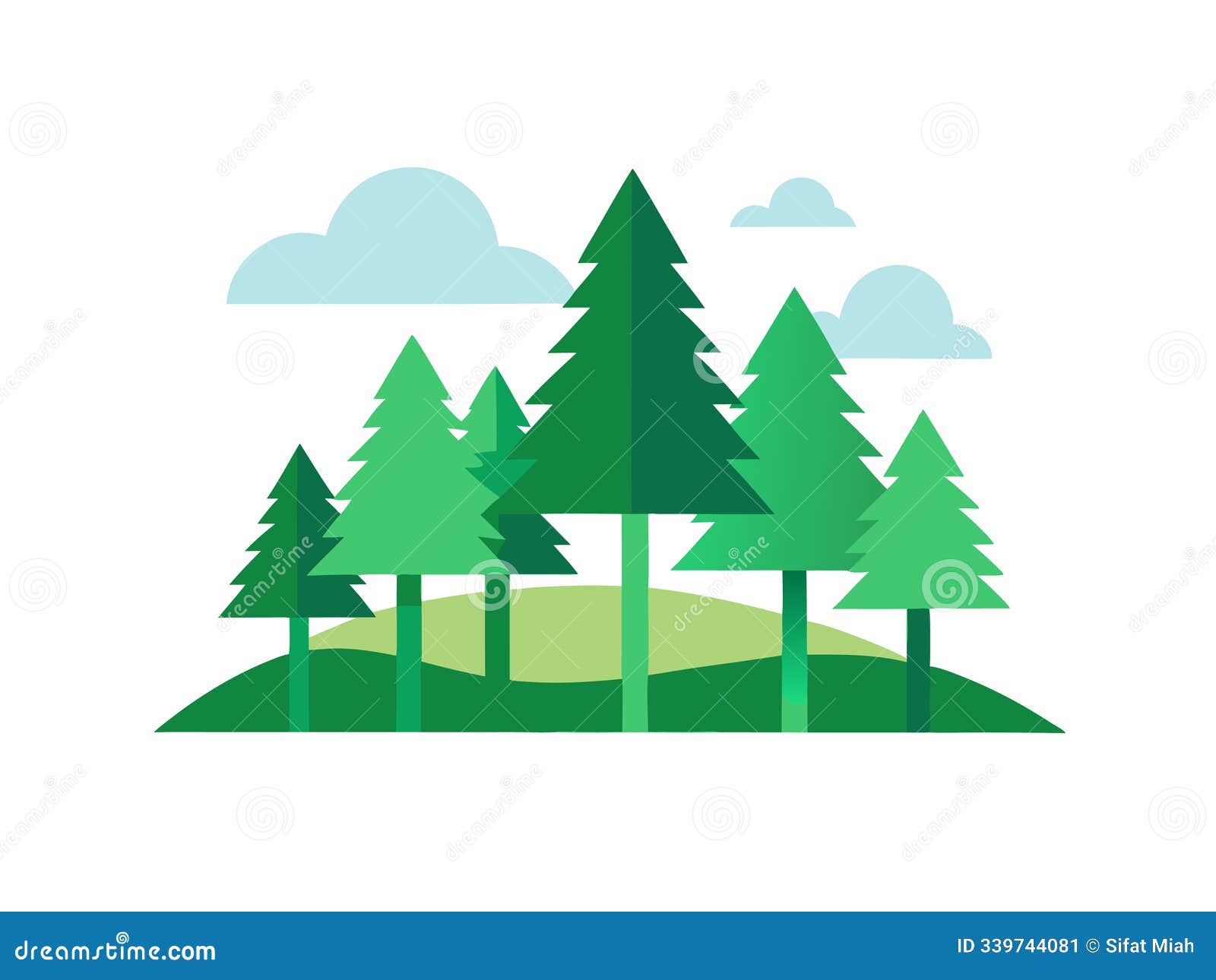 Minimalist Forest Illustration on White Background Stock Vector ...