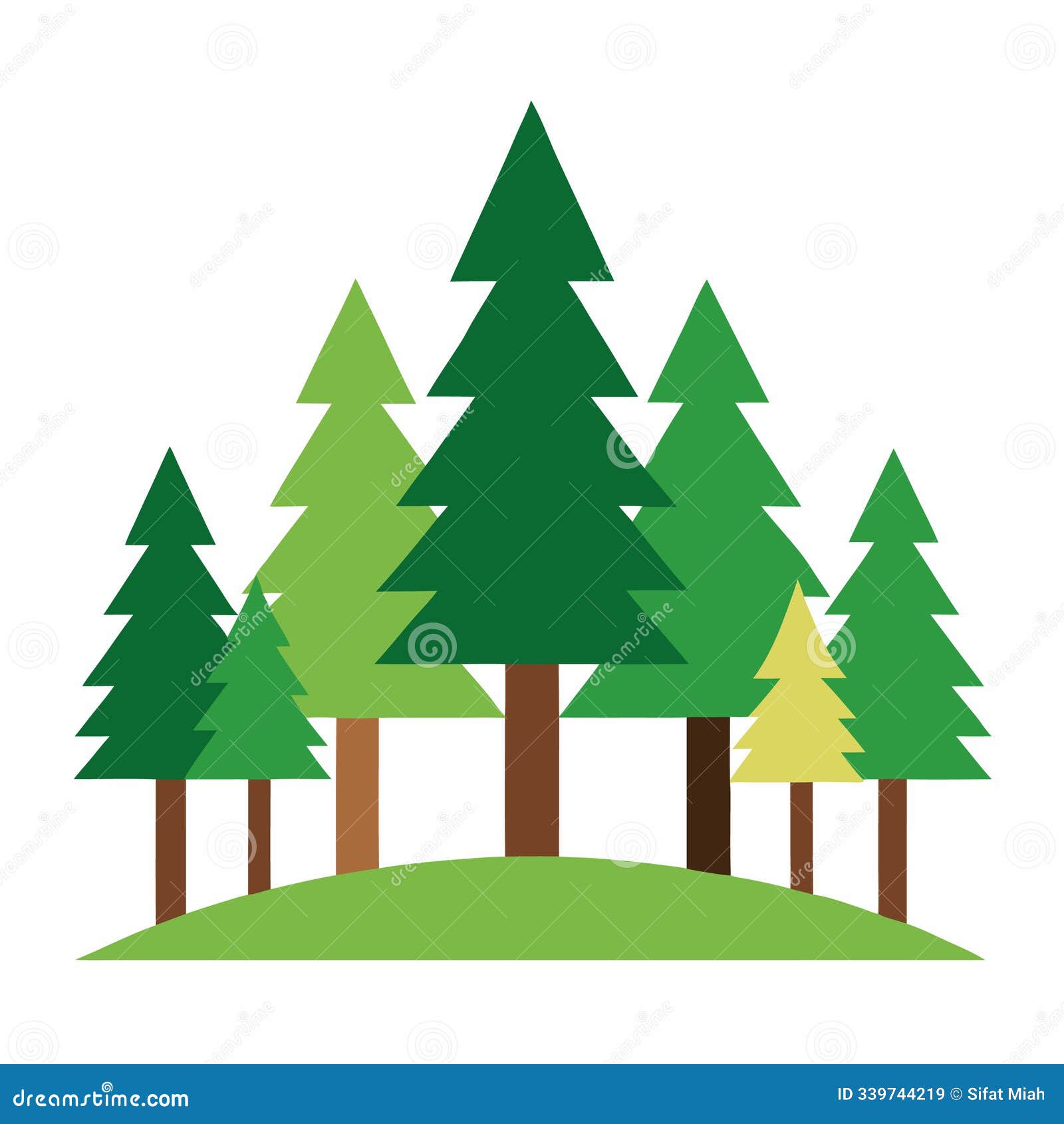 Minimalist Forest Illustration on White Background Stock Vector ...