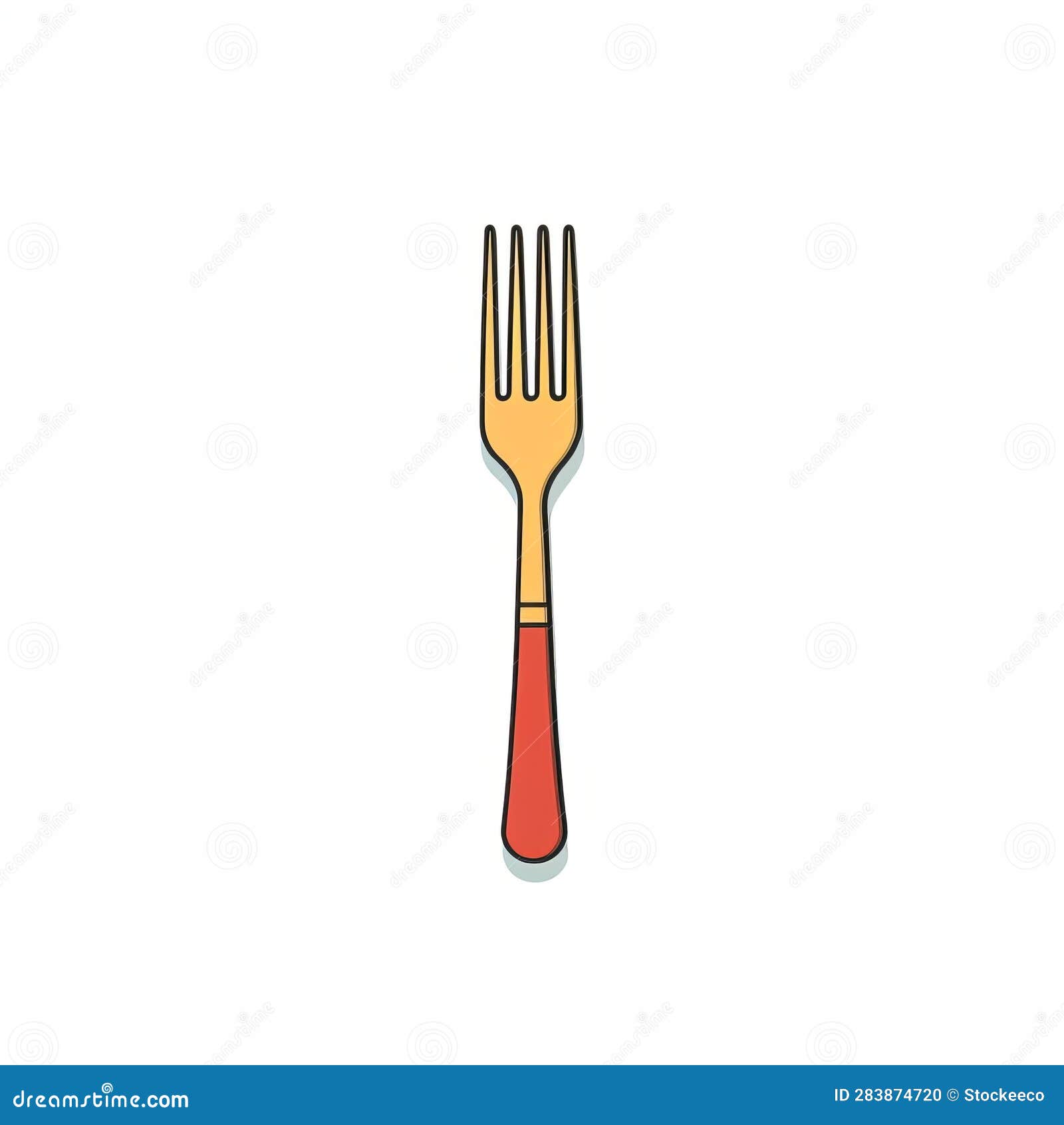 Minimalist Fork Illustration on White Background Stock Photo - Image of ...