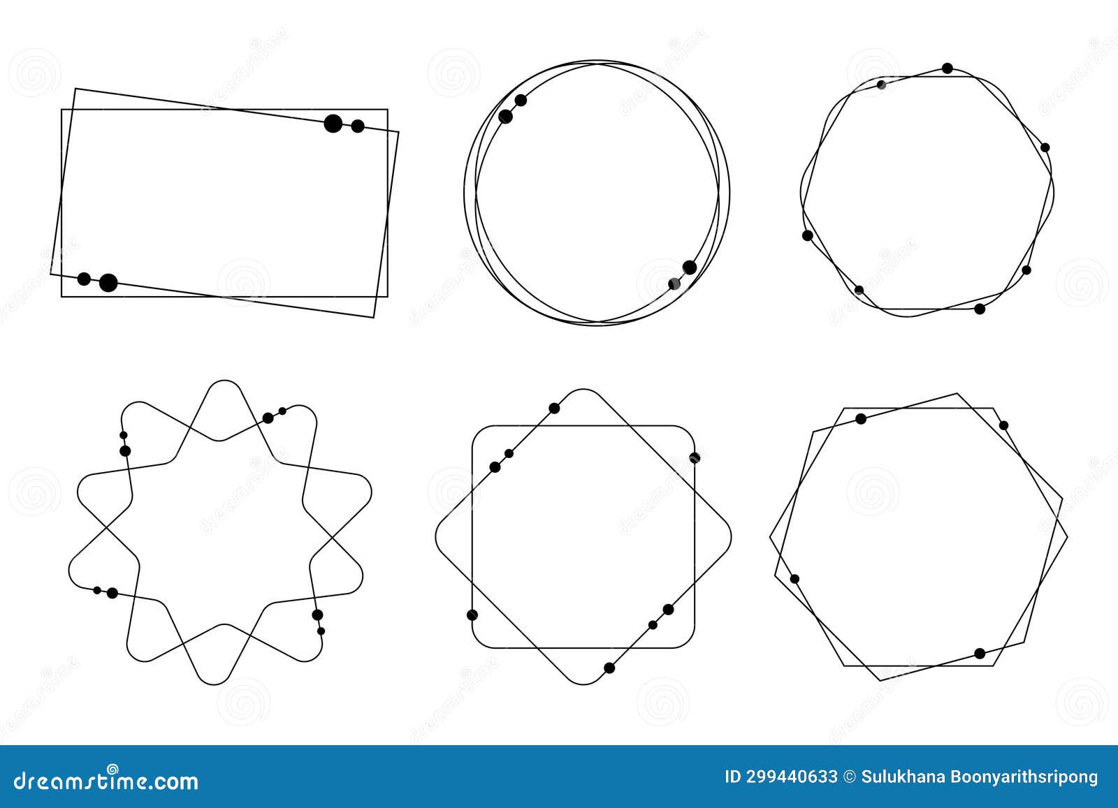 Minimalist Frame Black Line with Circle for Elements Stock Vector ...
