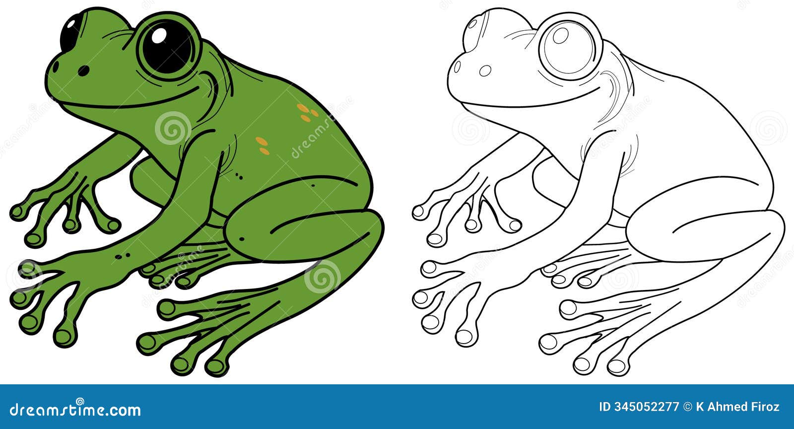 A Minimalist Frog Coloring Page With Lines Vector Illustration ...