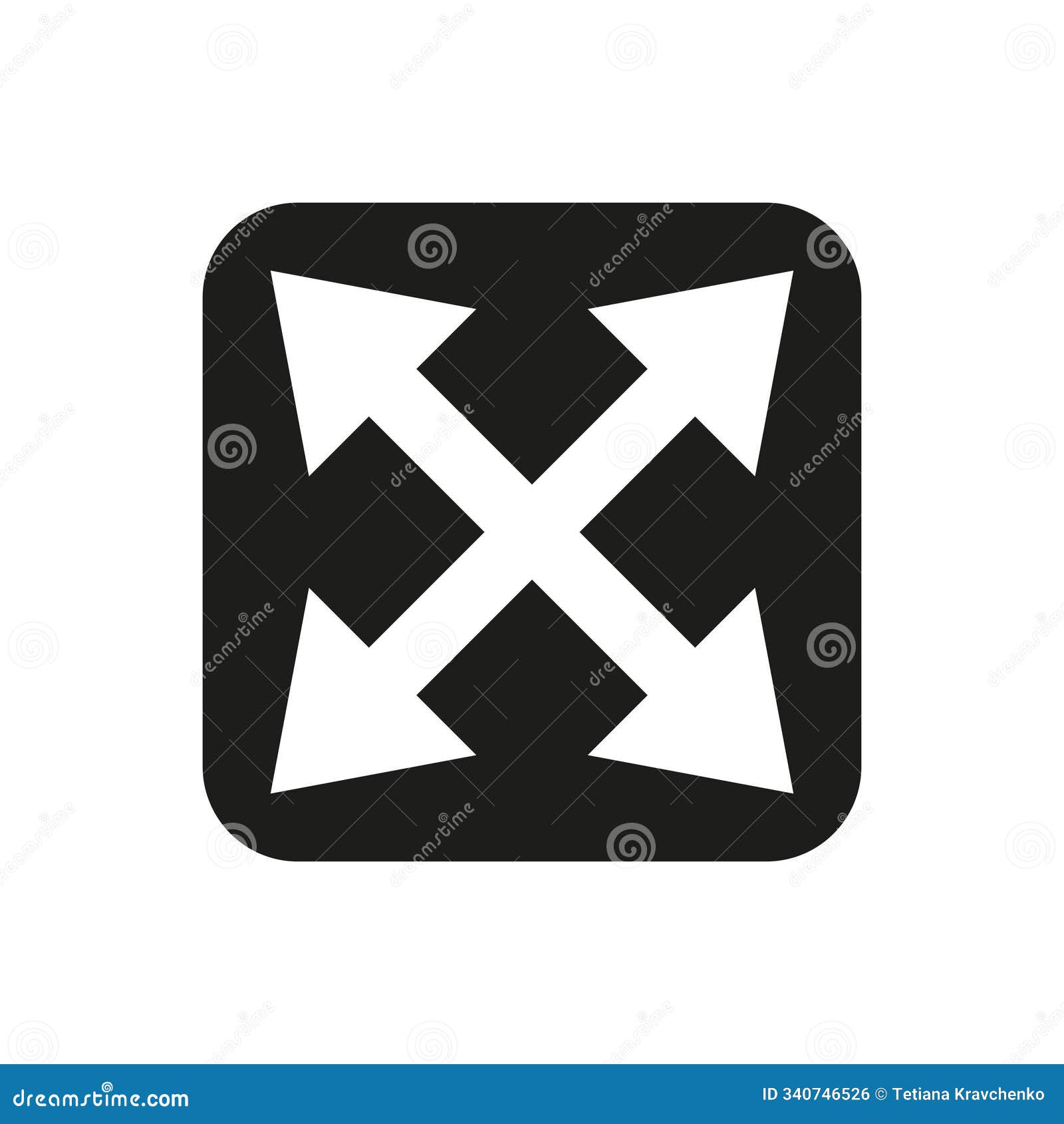 Minimalist Full Screen Icon with Arrows Pointing Outward, Representing Zoom or Expand Functions ...