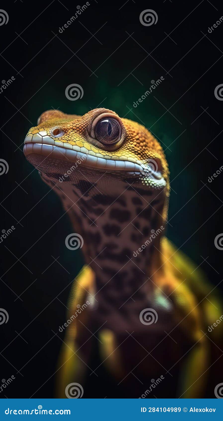 Minimalist Gecko on Dark Background. Stock Illustration - Illustration ...