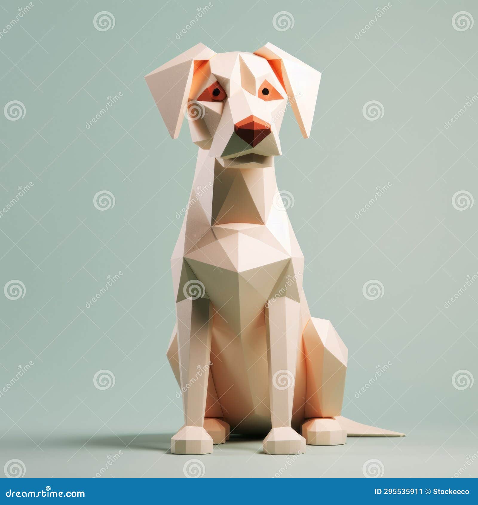 Minimalist Geometric Dog Low Poly 3d Concept Art Illustration Stock ...
