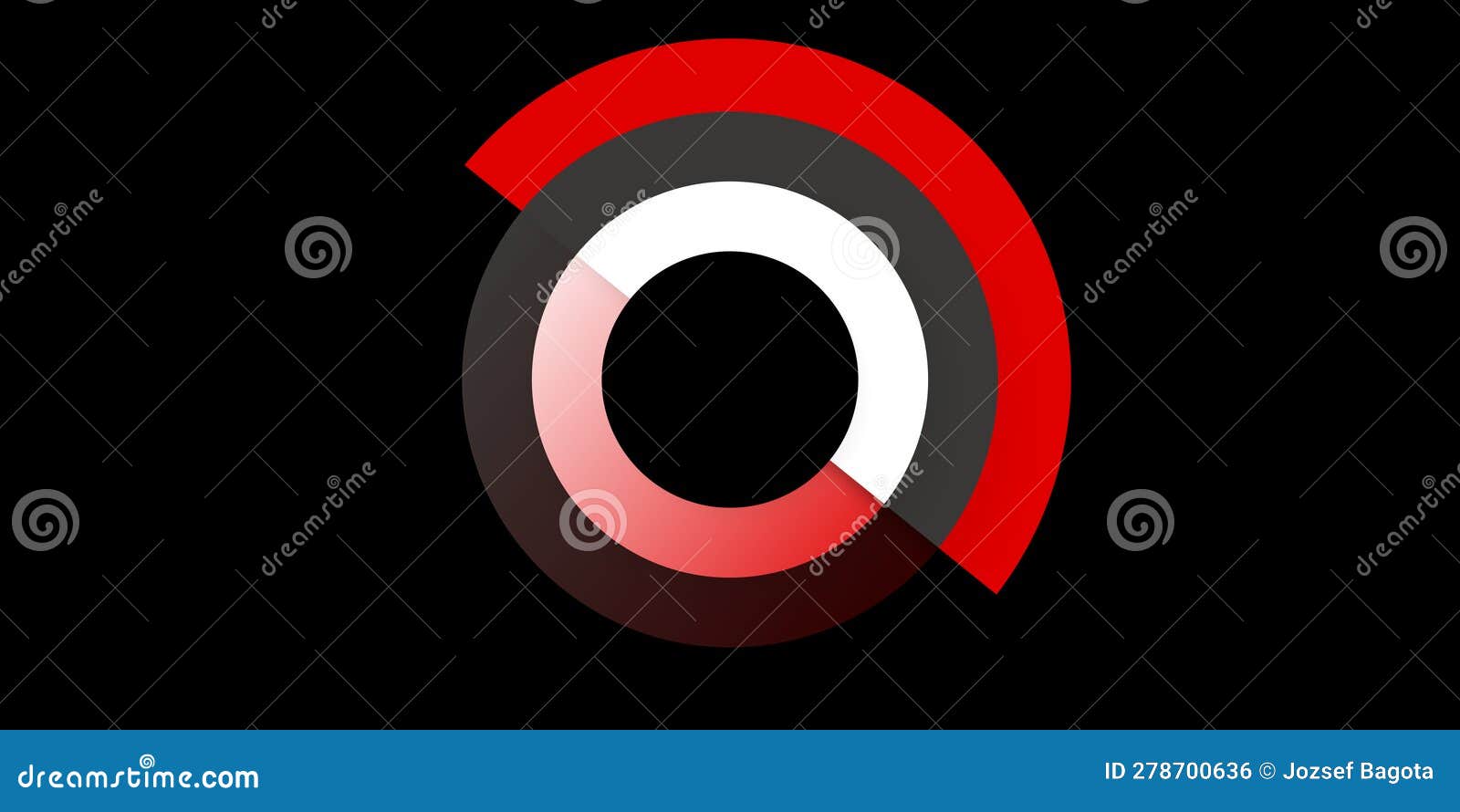 Minimalist Geometric Thick Round Concentric Shape - Emblem on Dark ...