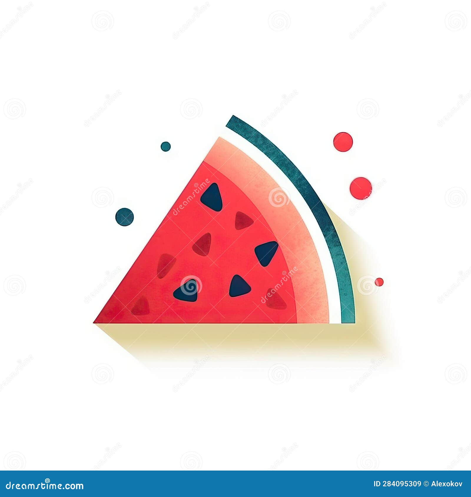 Minimalist Geometric Watermelon Slice on White Background AI Generated ...