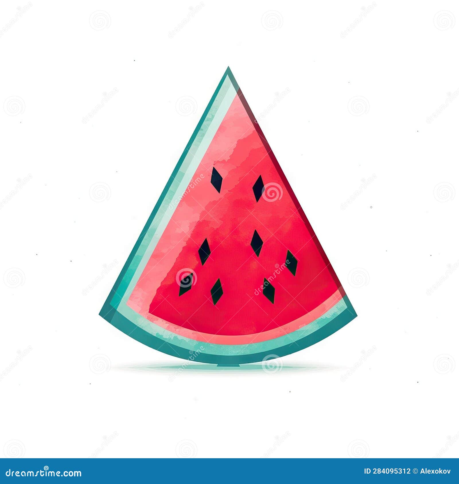 Minimalist Geometric Watermelon Slice on White Background AI Generated ...