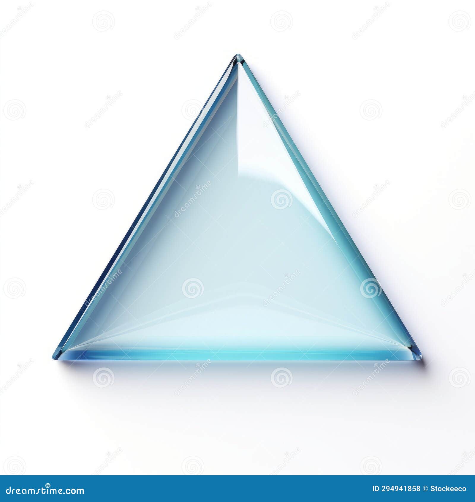 Minimalist Glass Triangle Object on White Background Stock Photo ...