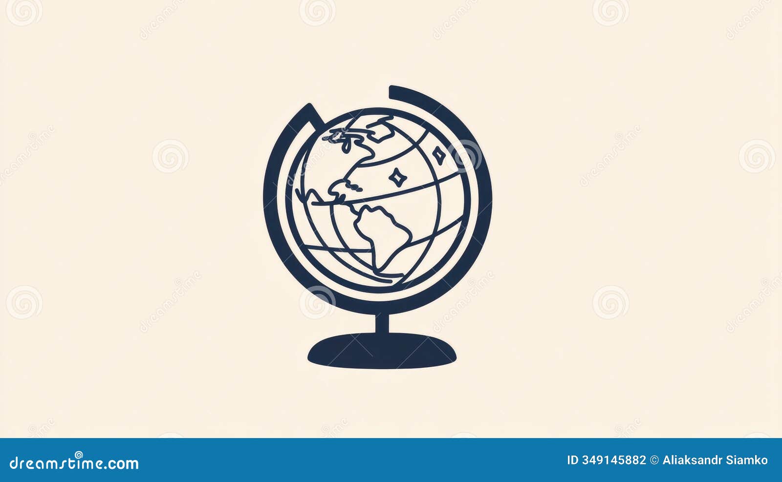 Minimalist Globe Line Art with a Clean Modern Design Stock Illustration ...