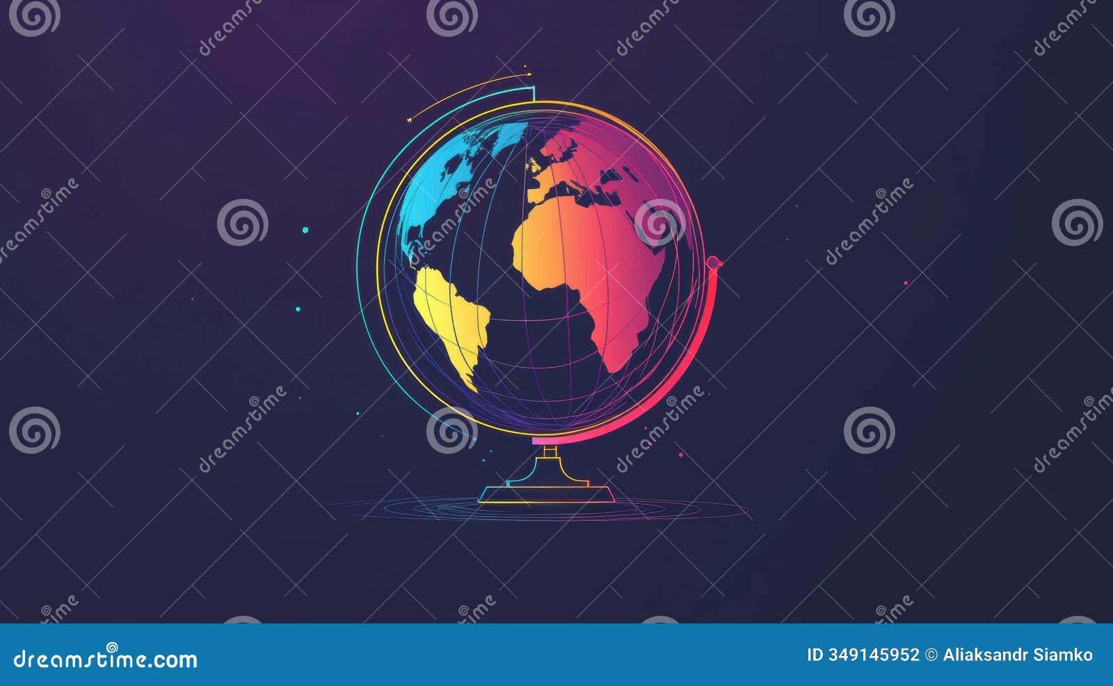 Minimalist Globe Line Art with a Clean Modern Design Stock Illustration ...