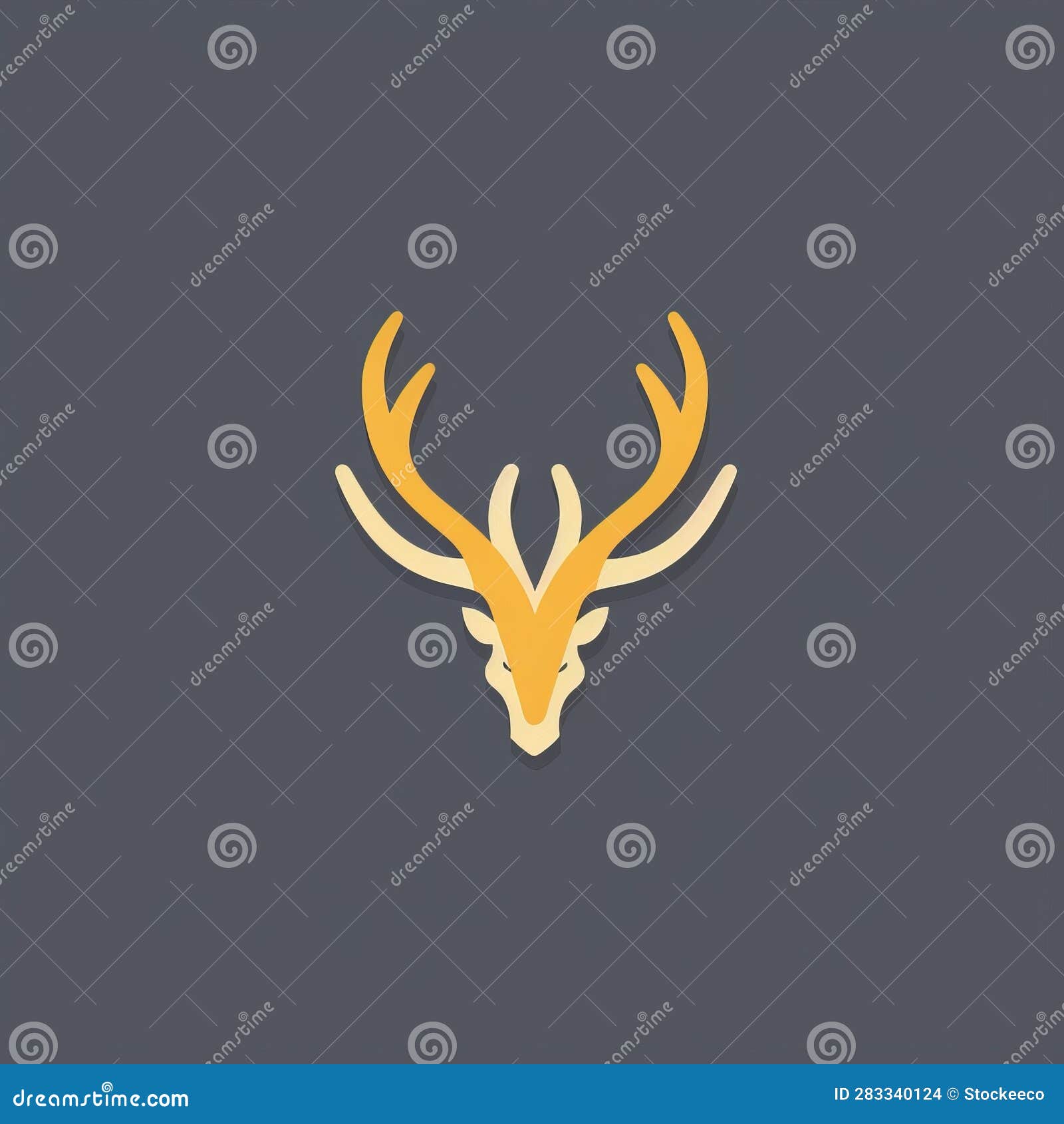Minimalist Gold Pudu Antlers Logo Design Stock Illustration ... Minimalist Gold Pudu Antlers Logo Design Stock Illustration ...