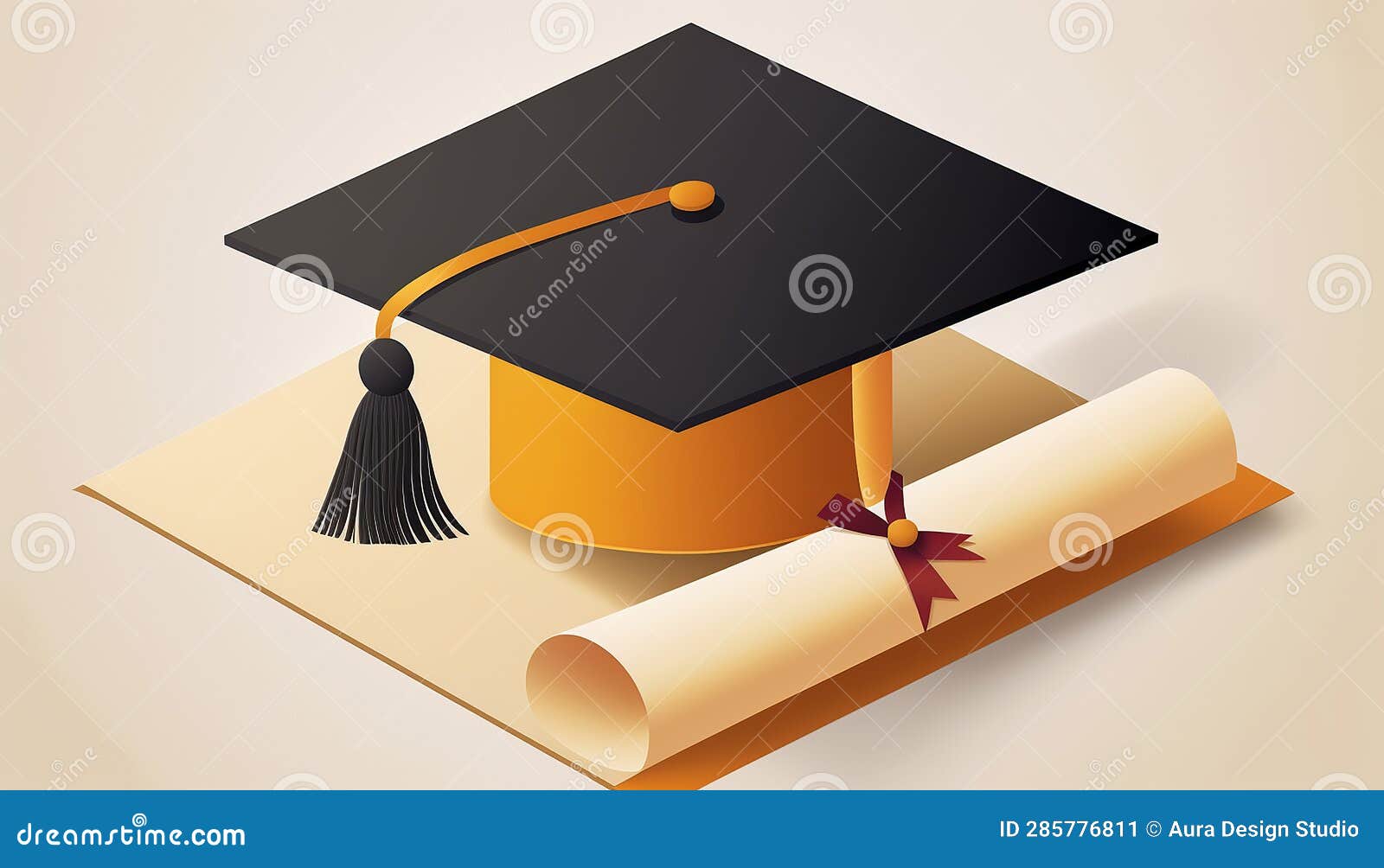 Minimalist Graduation Theme With Gold And Blue Accents Against A Dark ...