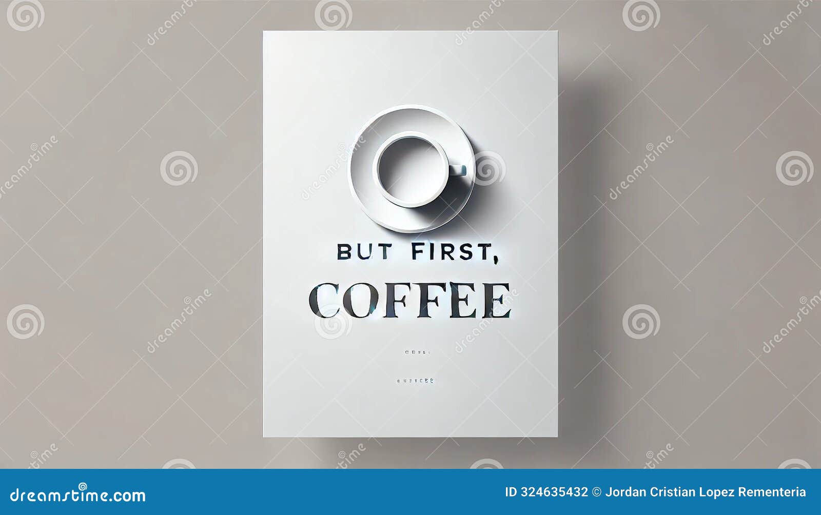 Simple White Background with Elegant Coffee Cup Design Stock ...