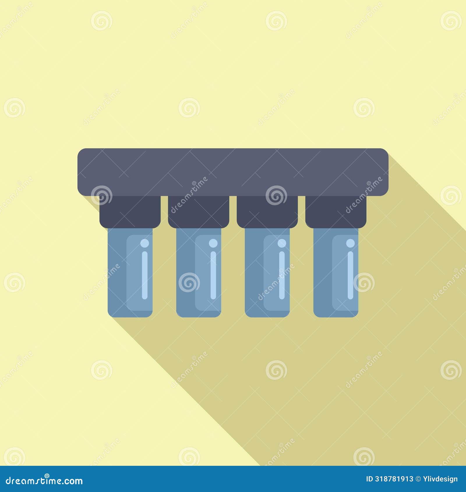 Flat Design Vector Illustration of Laboratory Test Tubes Stock ...