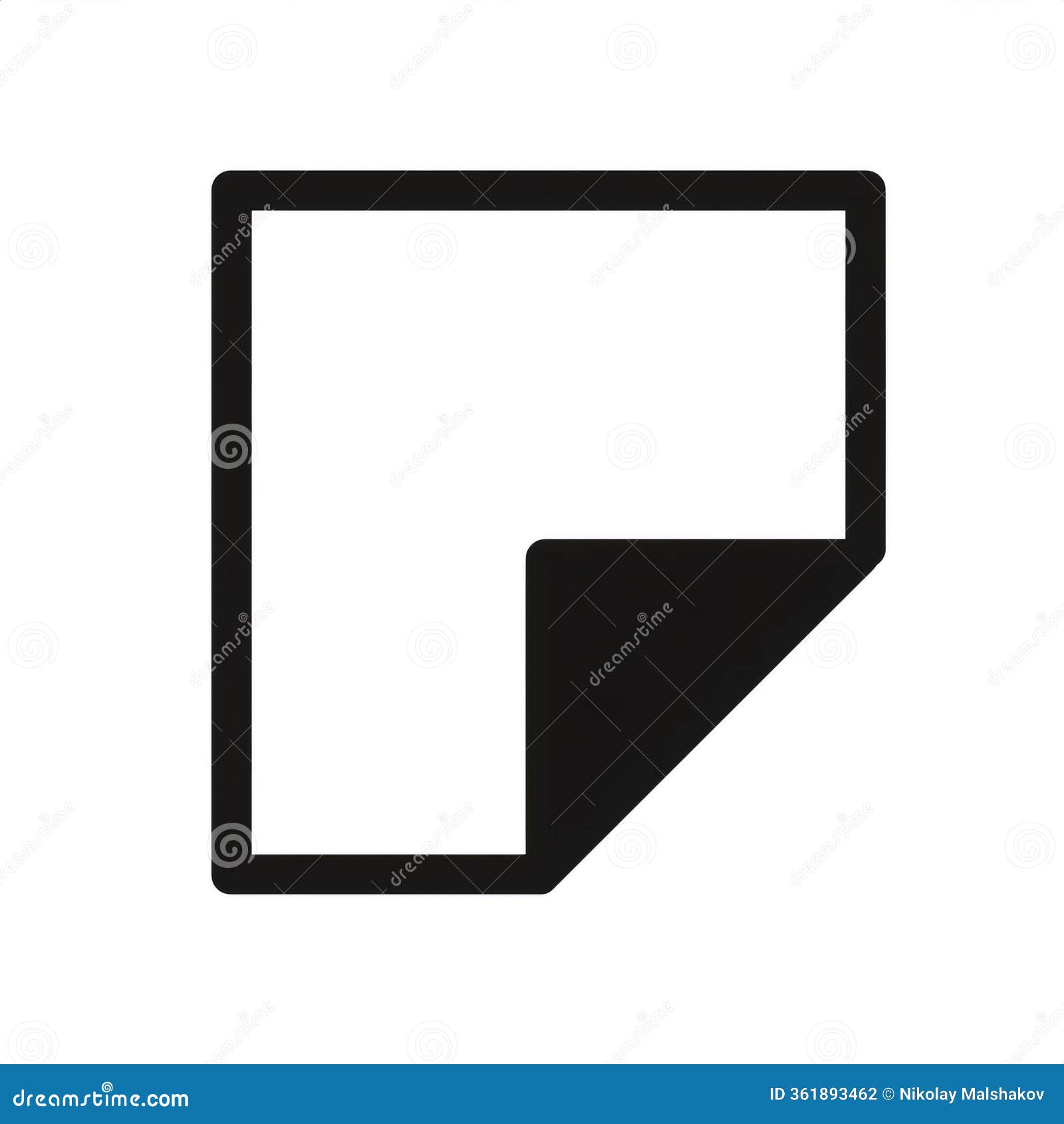 Minimalist Graphic Showing Folded Paper Corner, Symbolizing Blank ...