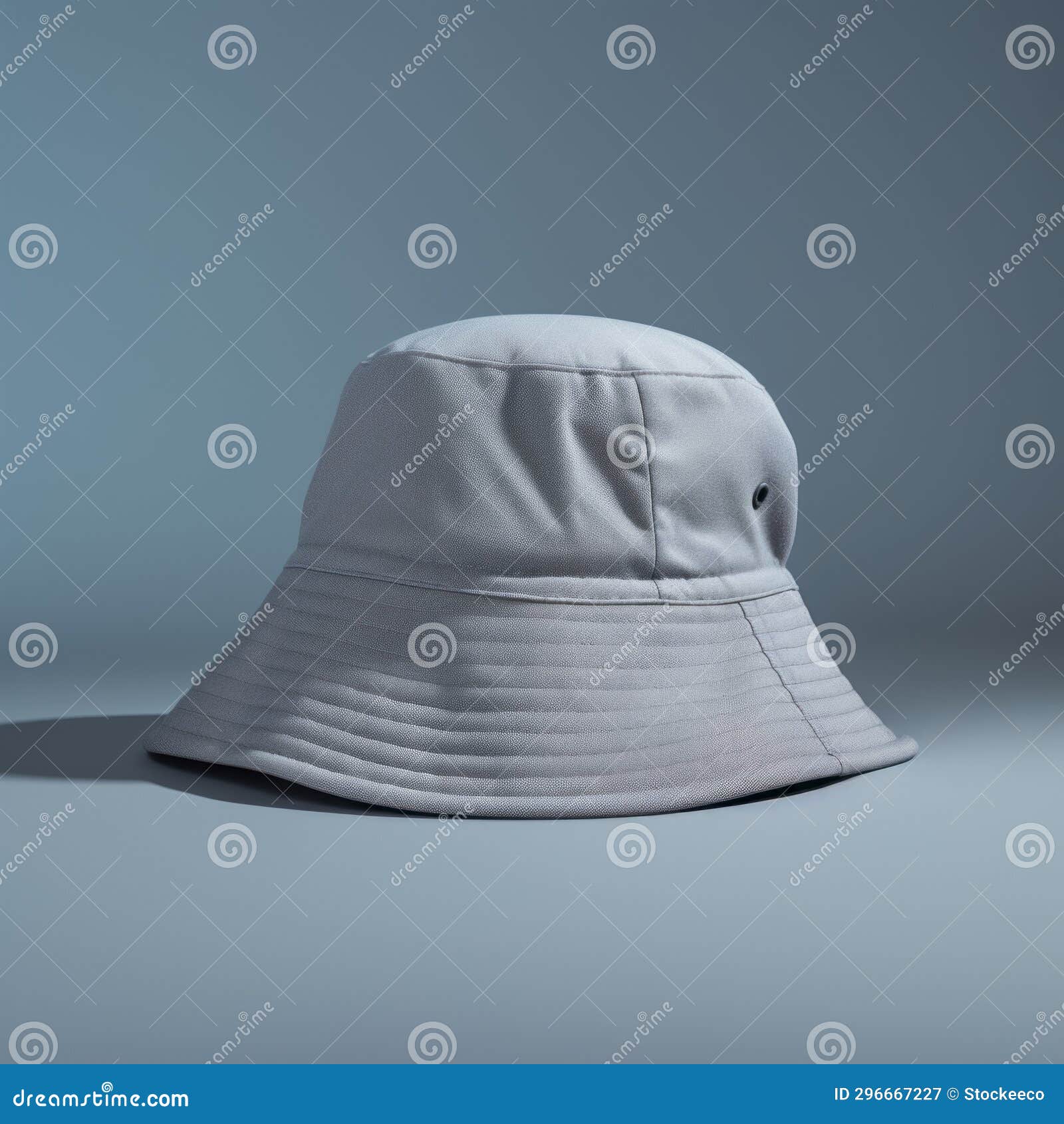 Minimalist Gray Bucket Hat on Gray Surface with Subtle Shading Stock ...