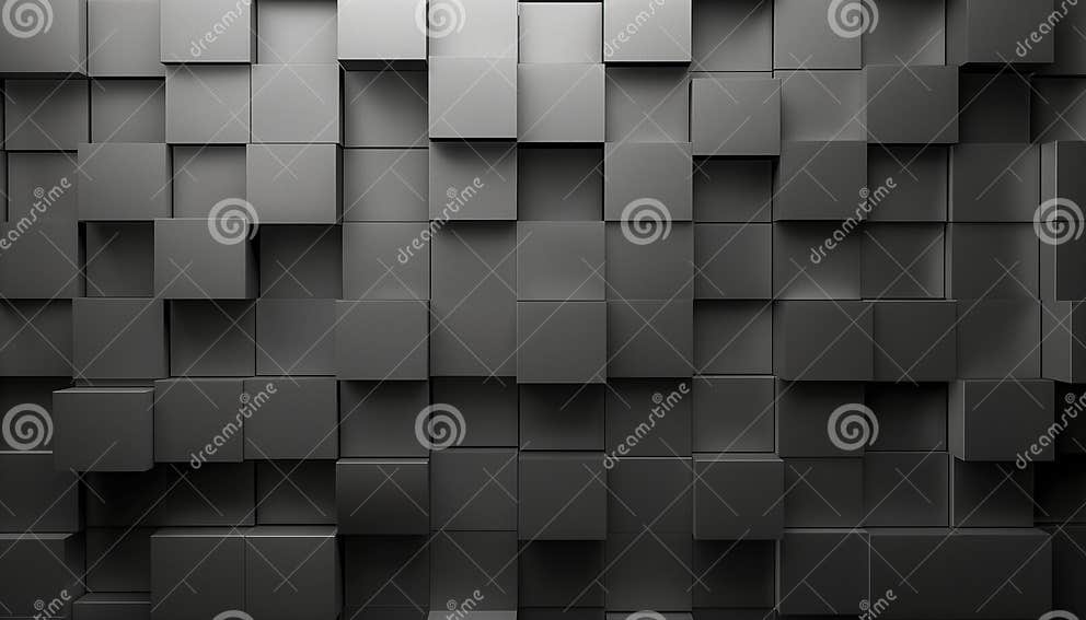 Minimalist Grayscale Background Composed of 3D Pixelated Squares Stock ...