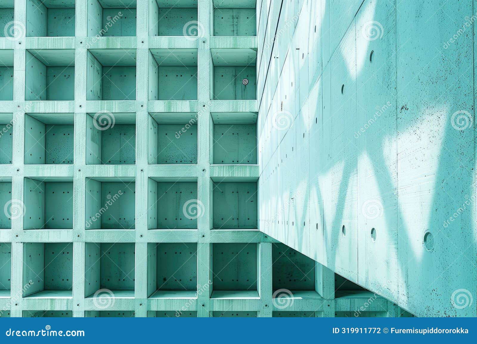 Minimalist Grid Patterns in Light Blue and Green, Representing ...