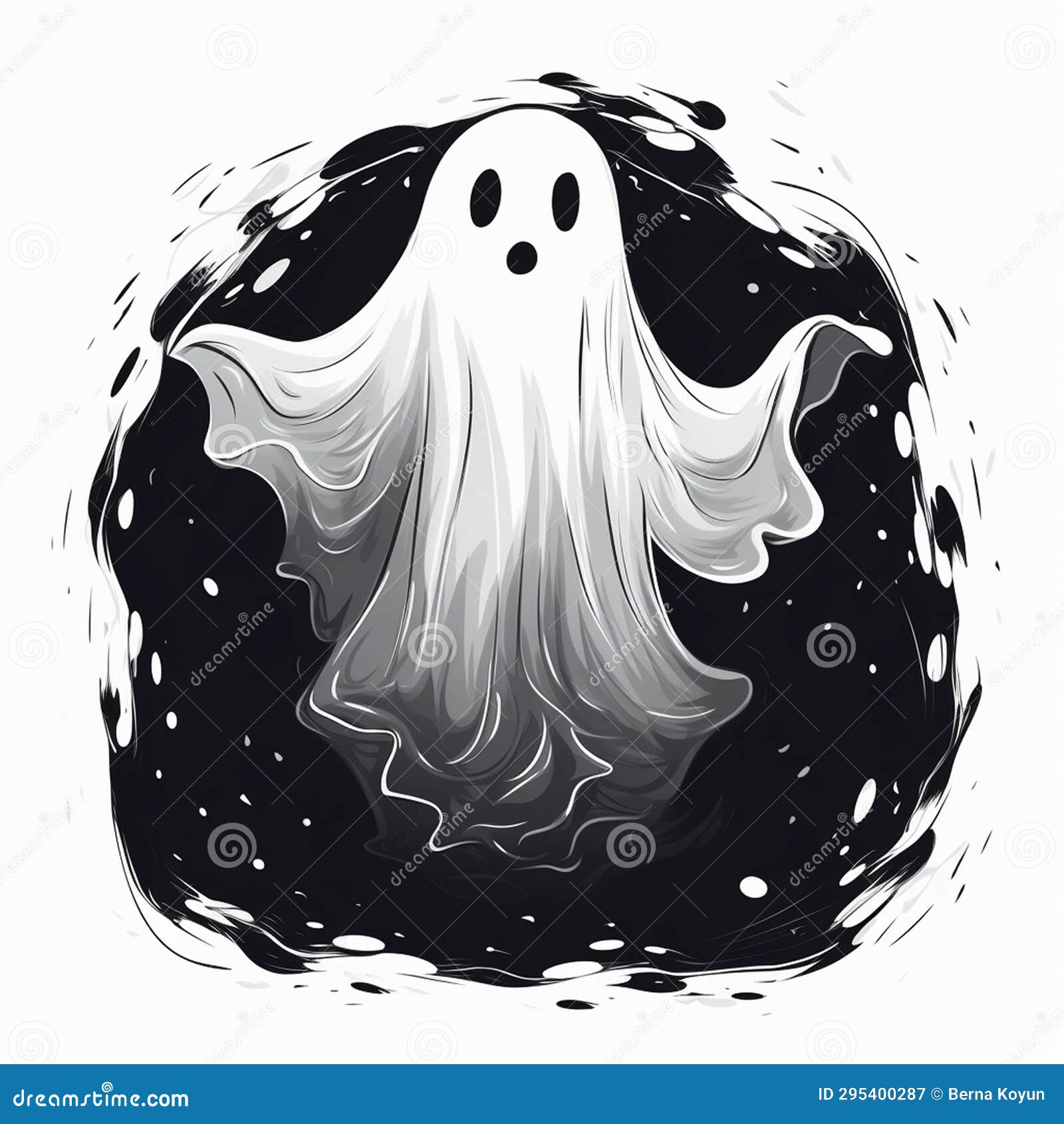 Minimalist Halloween Haunters Stylish Ghosts Stock Illustration ...
