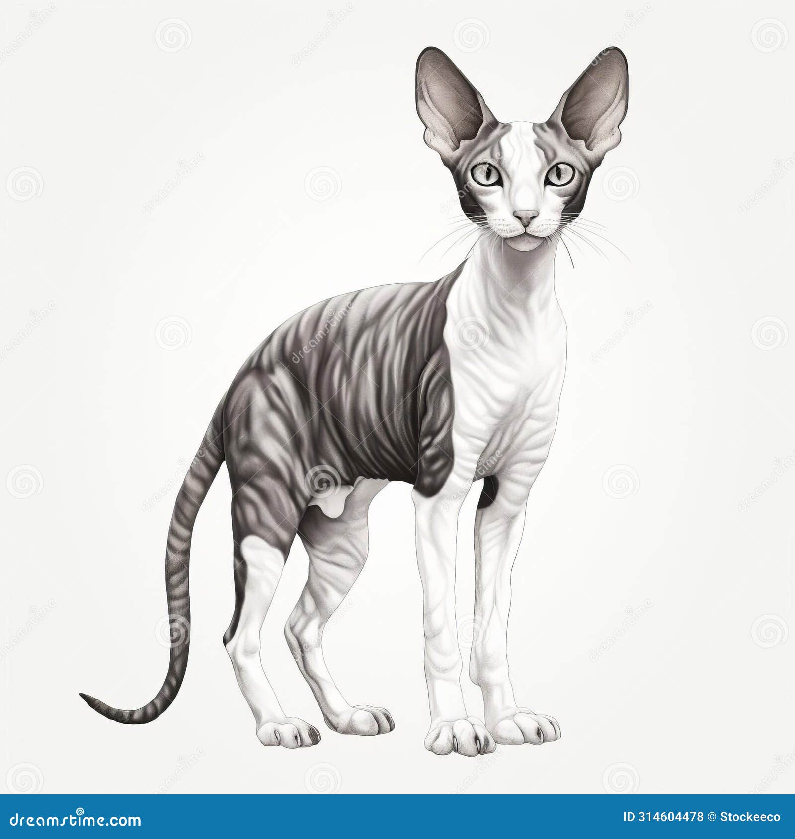 Minimalist Hand-drawn Cornish Rex in Profile Stock Illustration ...