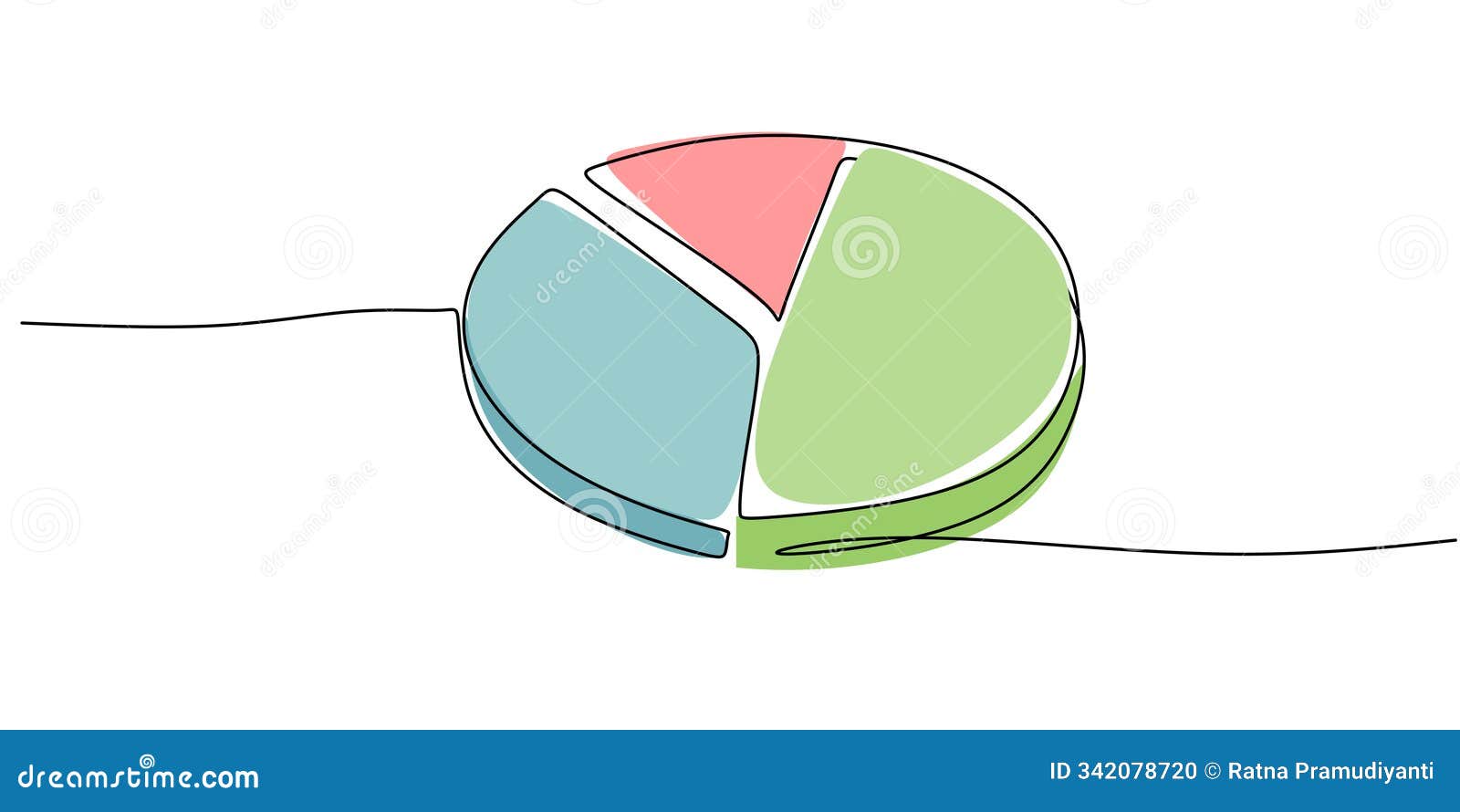Minimalist Hand-Drawn Pie Chart Illustration for Work and Office ...
