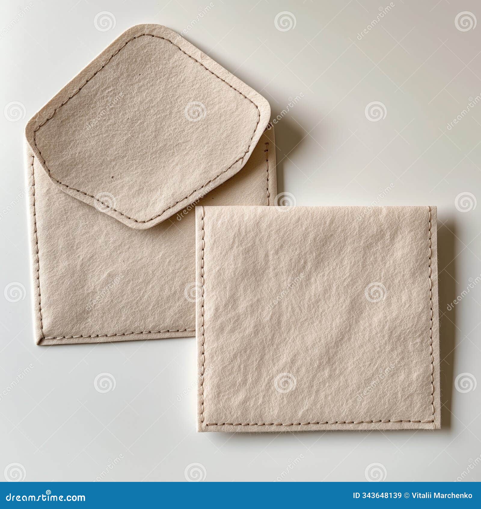 Minimalist Handmade Cotton Envelope and Note Card on White Background ...